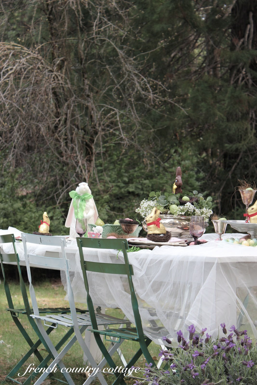 Whimsical Easter Tablescape - French Country Cottage