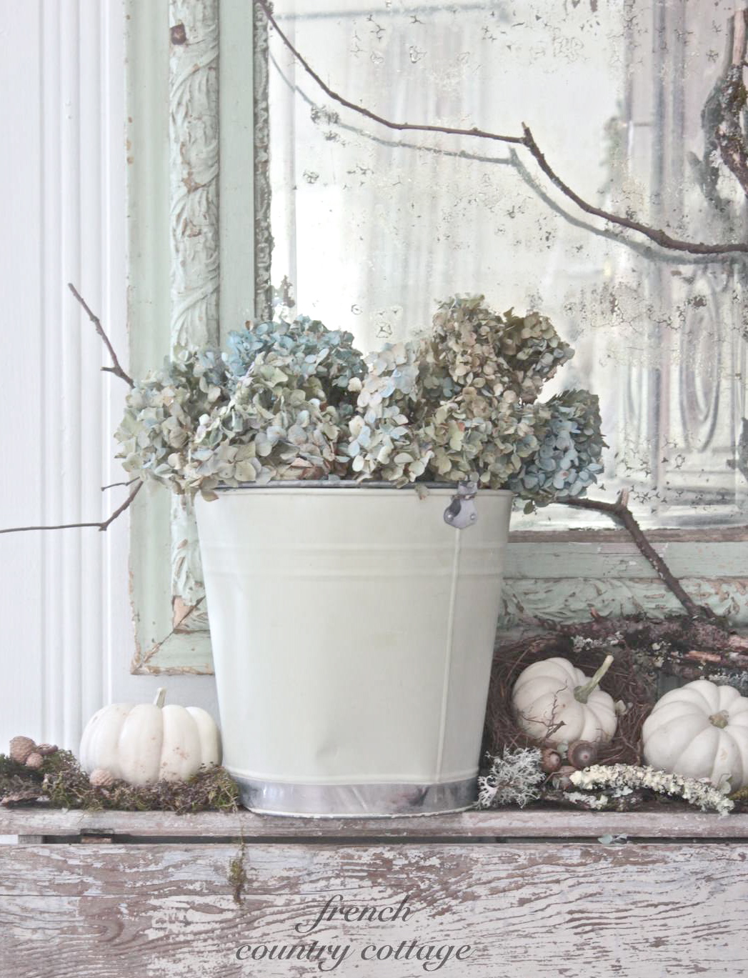 Simple Autumn Vignette - French Country Cottage