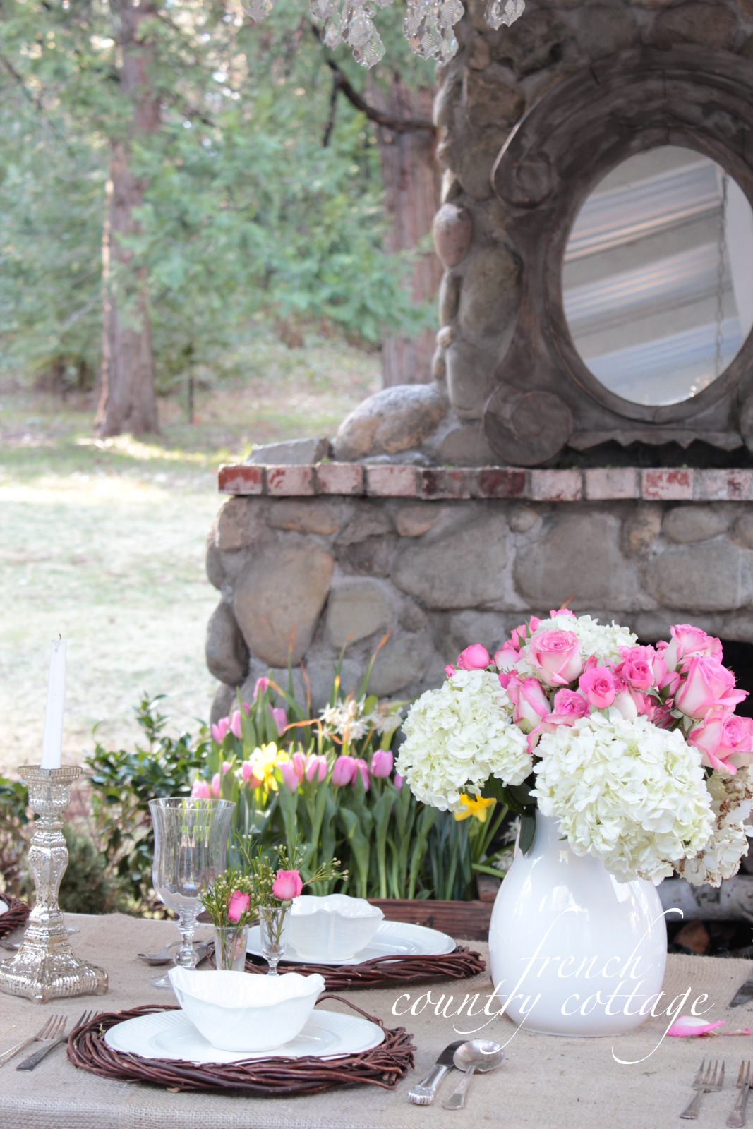 Outdoor Living~ Spring Table - French Country Cottage