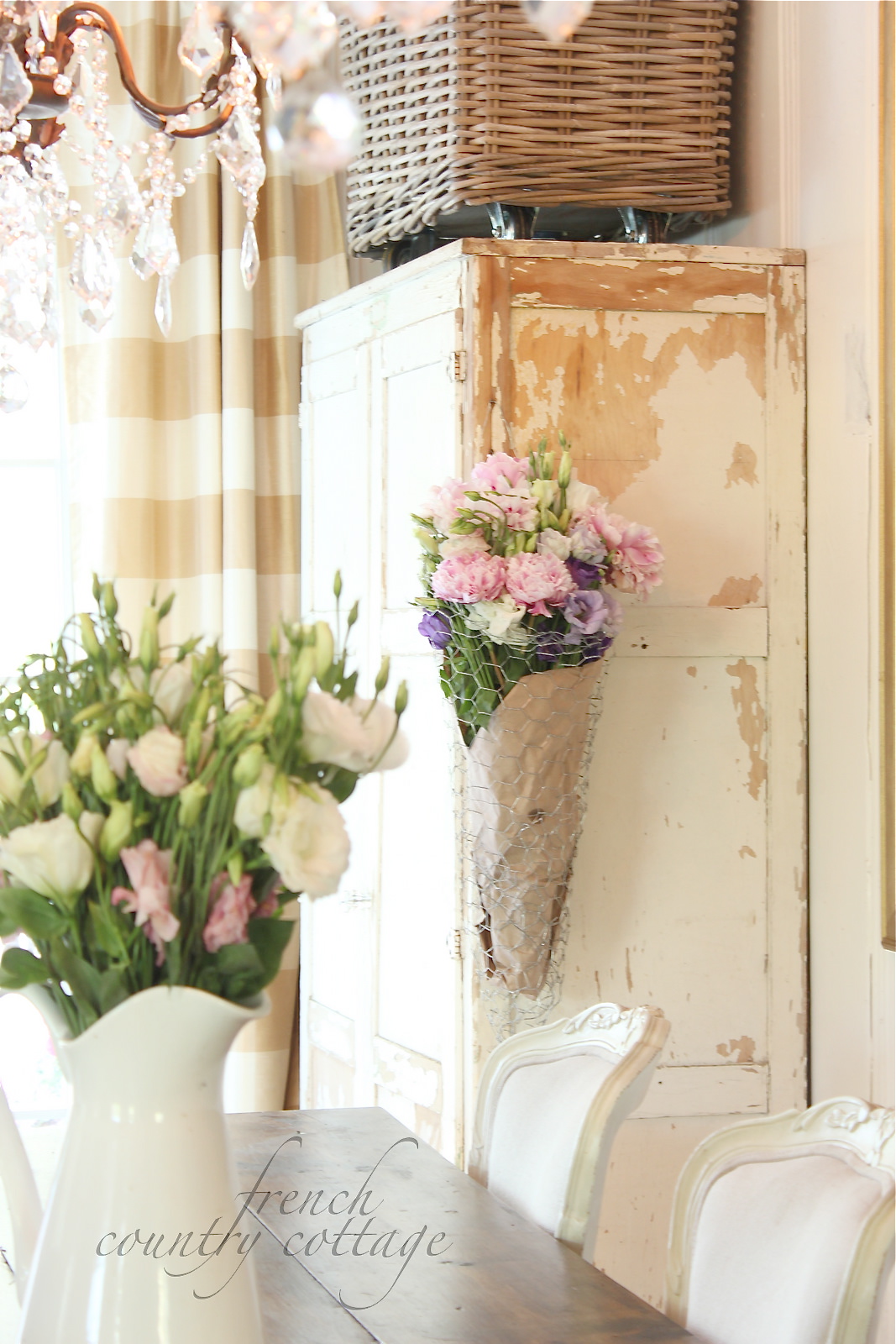 DIY Wire flower basket - French Country Cottage