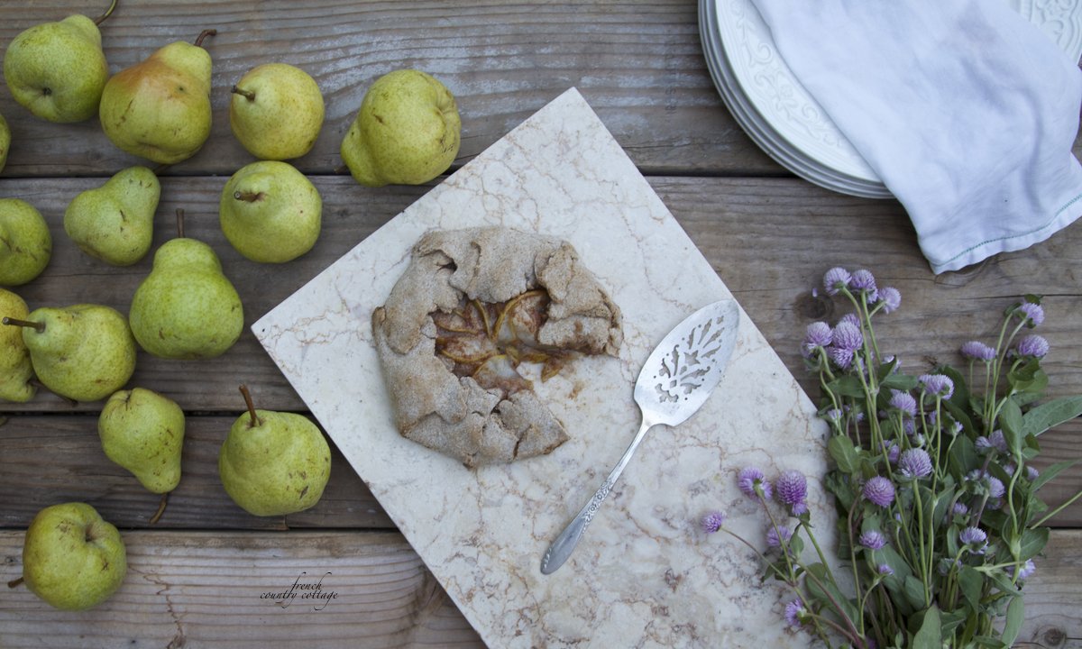 Entertaining~ Whole wheat rustic pear tart - French Country Cottage
