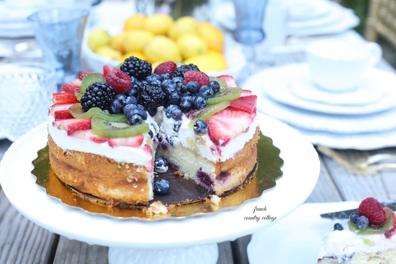 The best simple delicious fresh fruit & lemon drizzle dessert - French ...