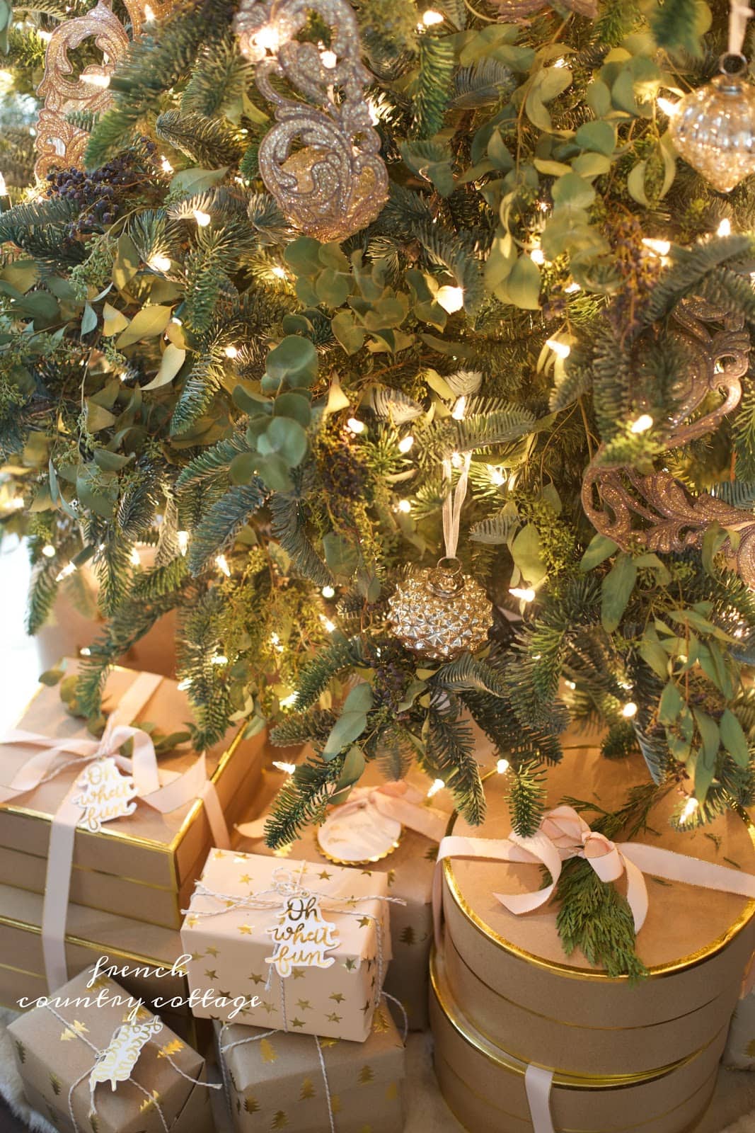 Wine Country inspired Christmas Tree - French Country Cottage