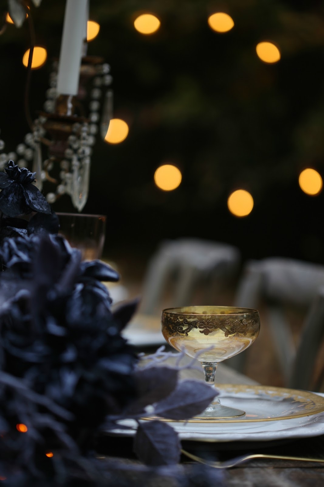 Spooky Elegant Halloween Table Setting - French Country Cottage