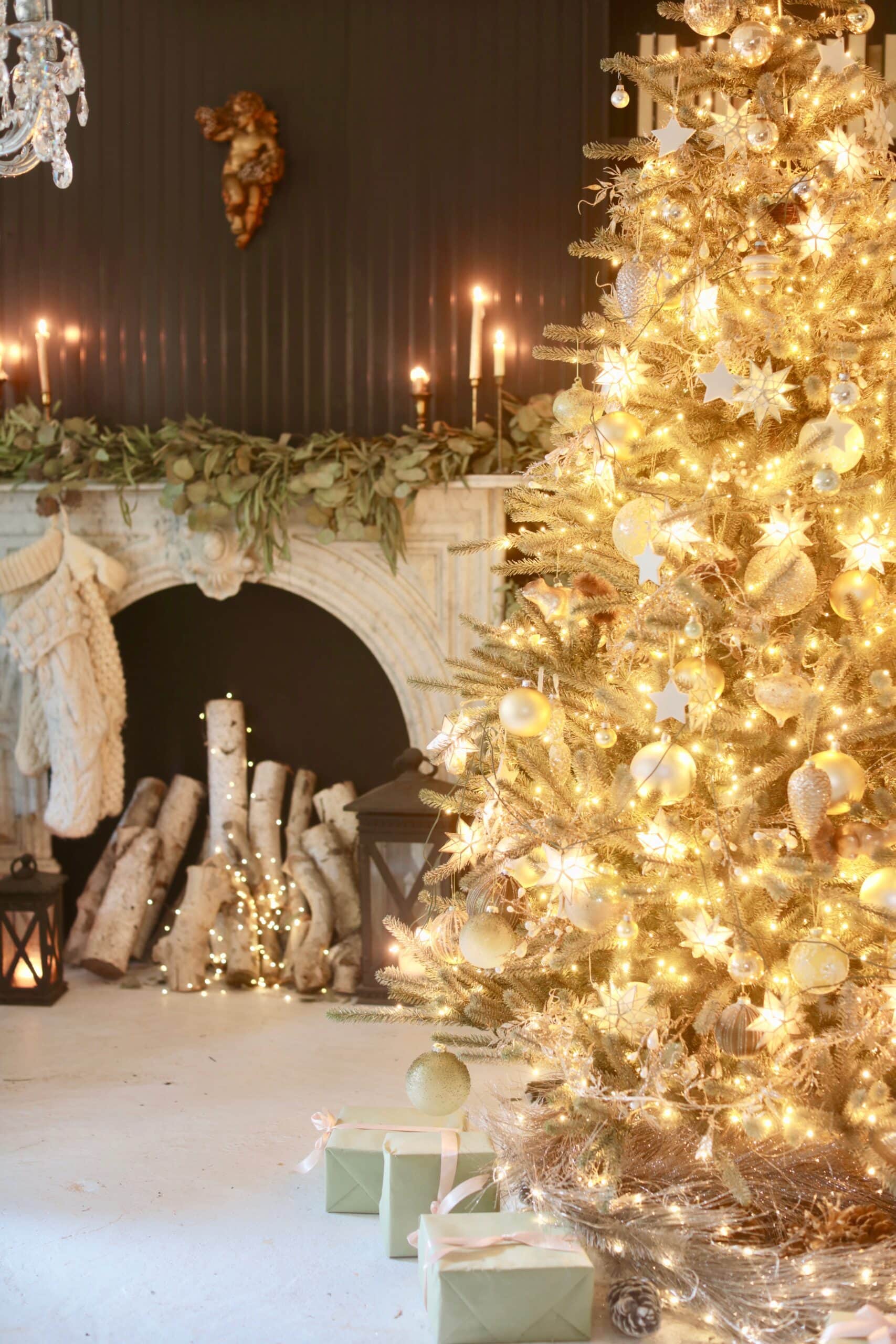 French Inspired Christmas Mantel - 3 Ways - French Country Cottage