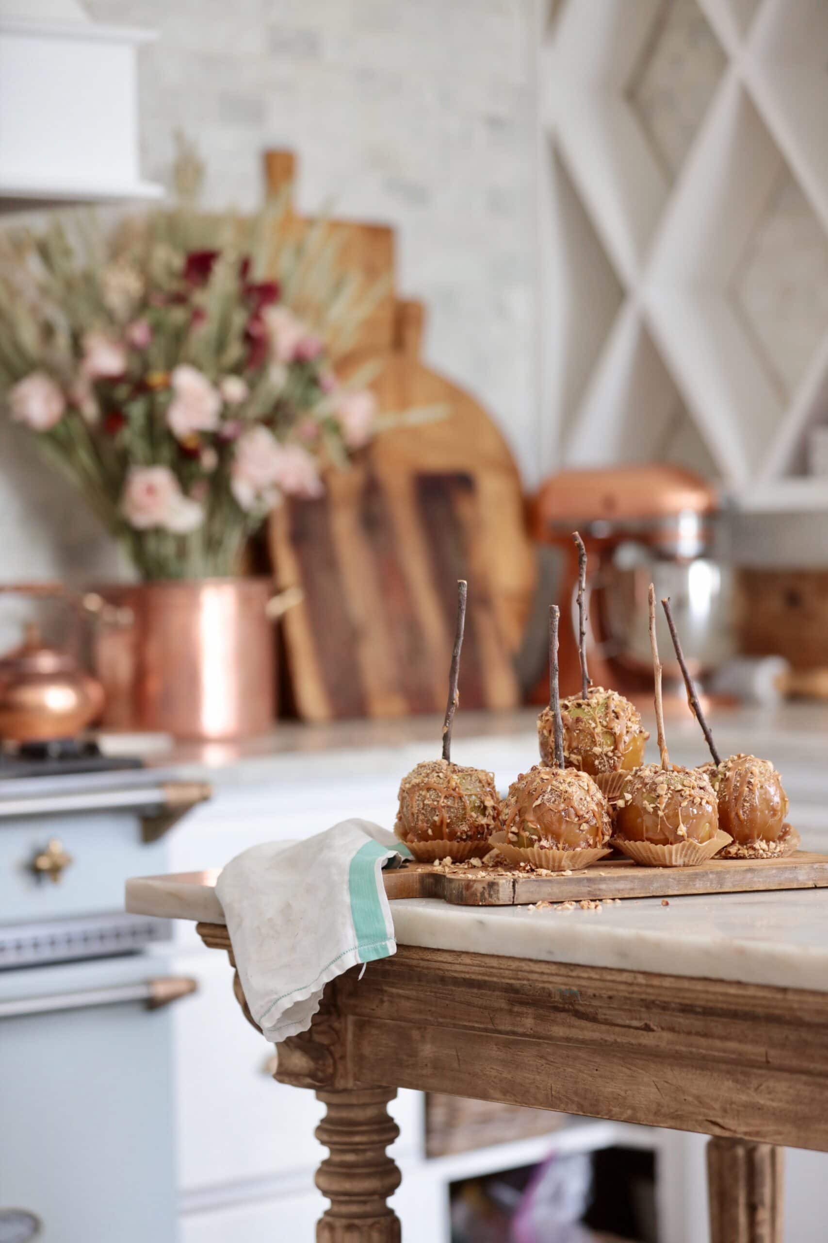 Drizzled Caramel Topped Apples - French Country Cottage