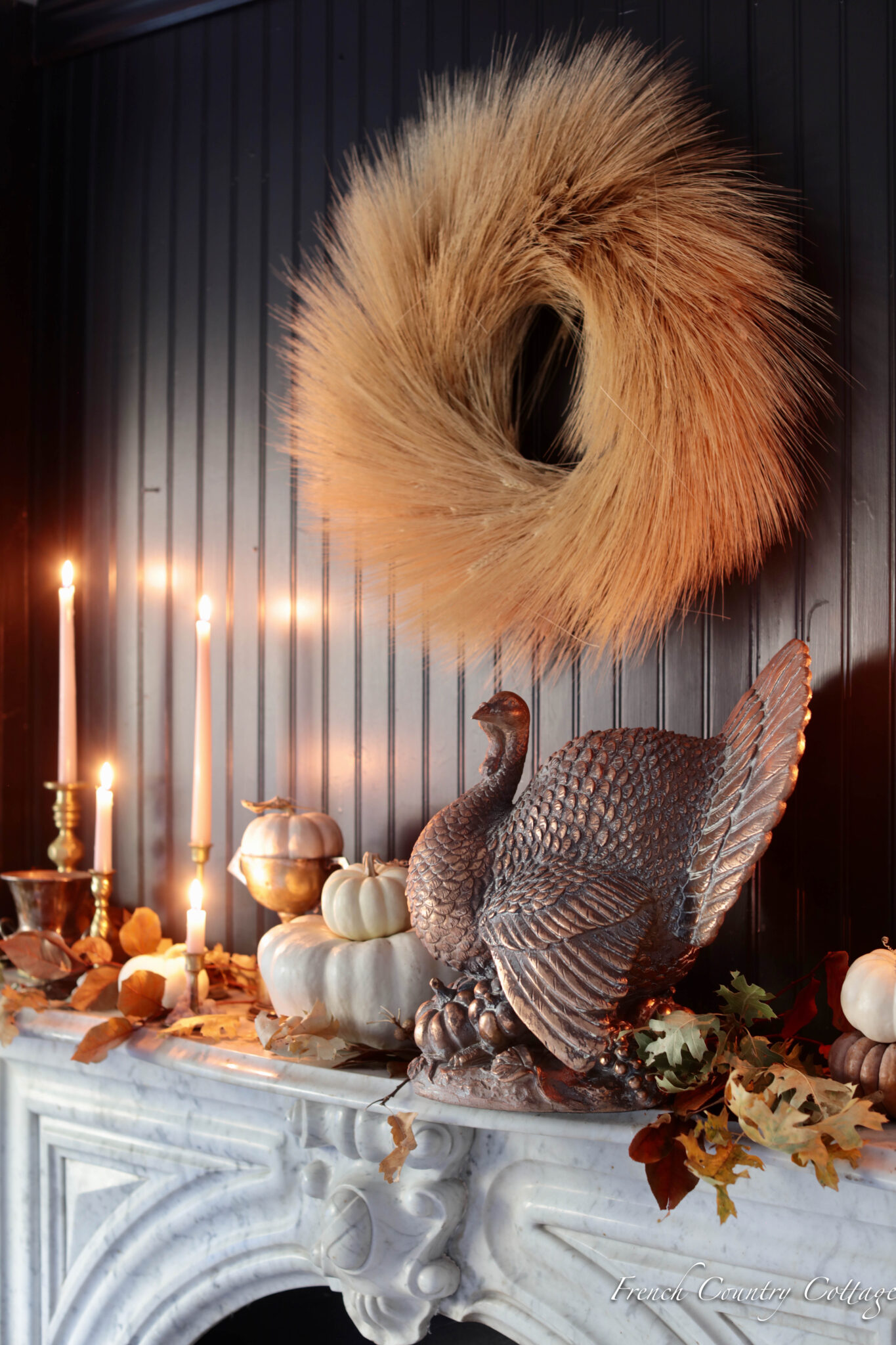 Beautiful Thanksgiving Table Centerpiece Idea - French Country Cottage