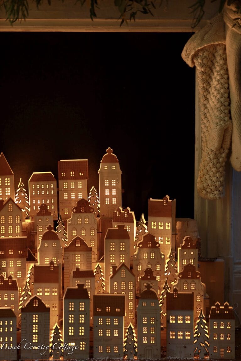 Christmas Fireplace Village - French Country Cottage