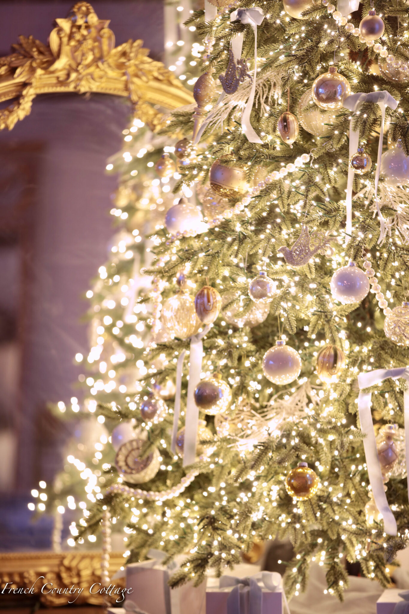 French Inspired Christmas Tree - French Country Cottage