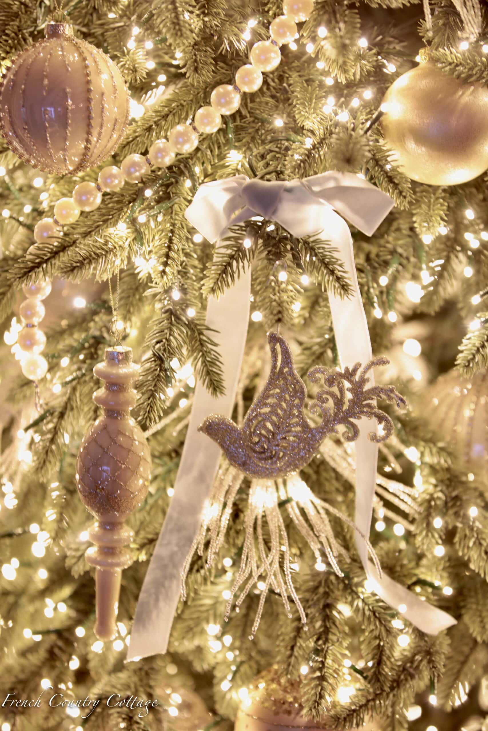 French Inspired Christmas Tree - French Country Cottage