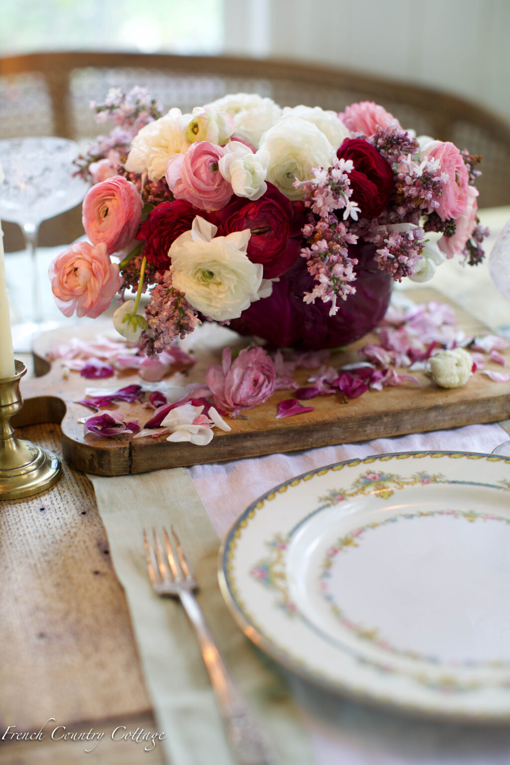 Beautiful Easy Cabbage Flower Arrangement - French Country Cottage