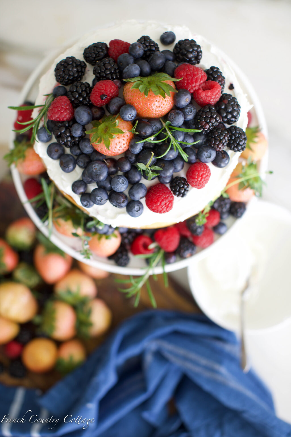 Easy Fresh Fruit Topped Cake - French Country Cottage