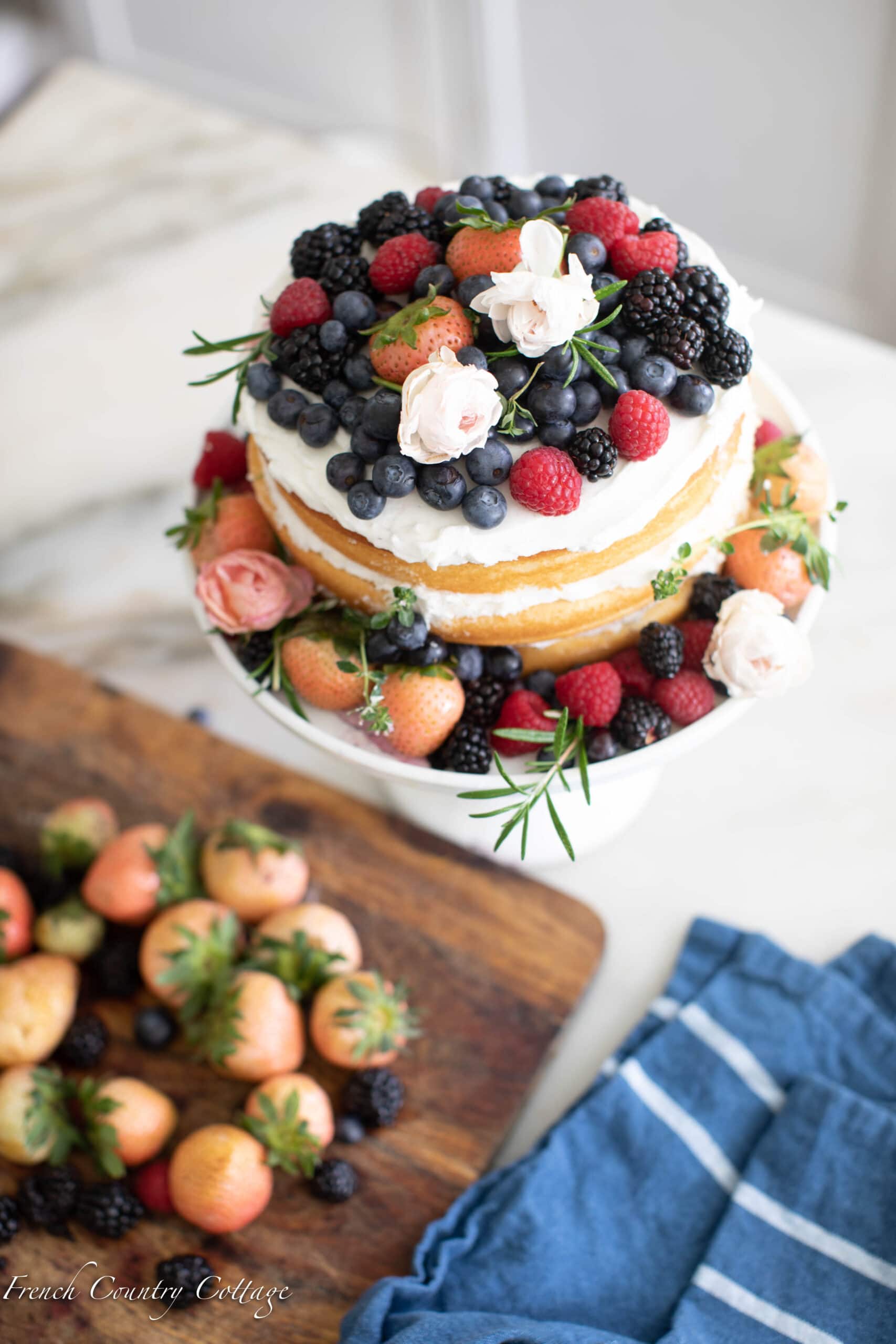 Easy Fresh Fruit Topped Cake - French Country Cottage