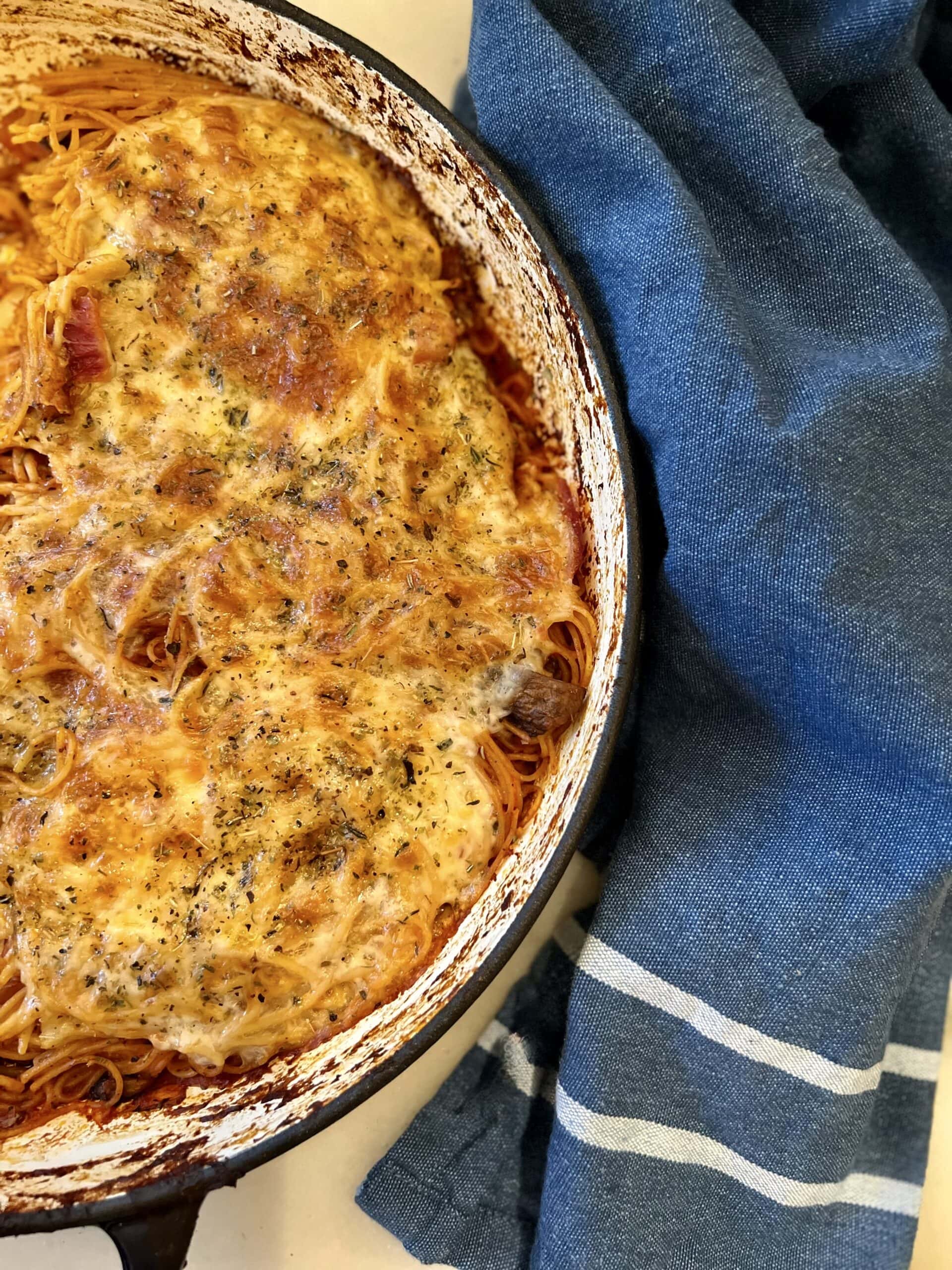 The Best First Day Twice Baked Spaghetti Recipe - French Country Cottage