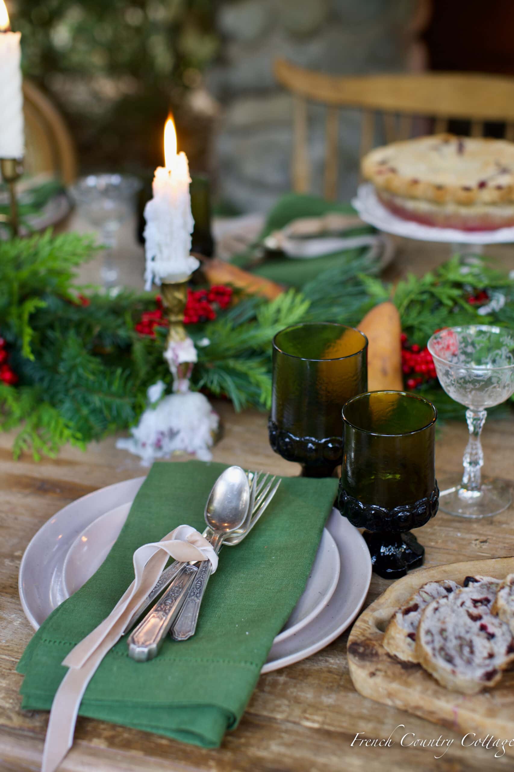 5 Minute Rustic Holiday Table - French Country Cottage