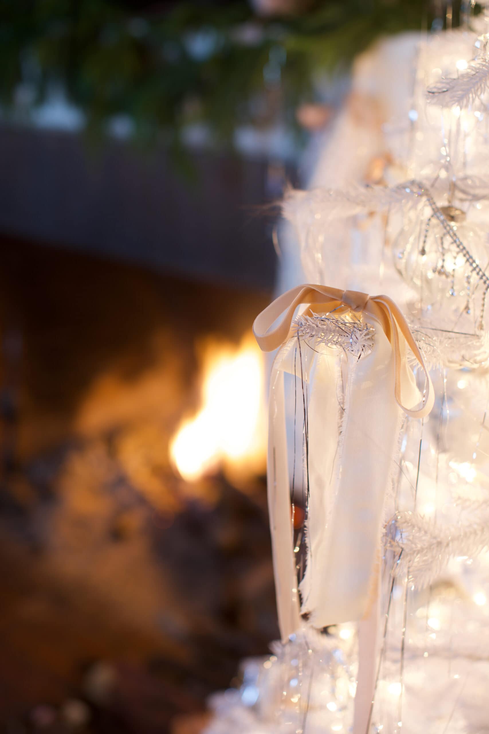 Simple White Christmas Tree - French Country Cottage