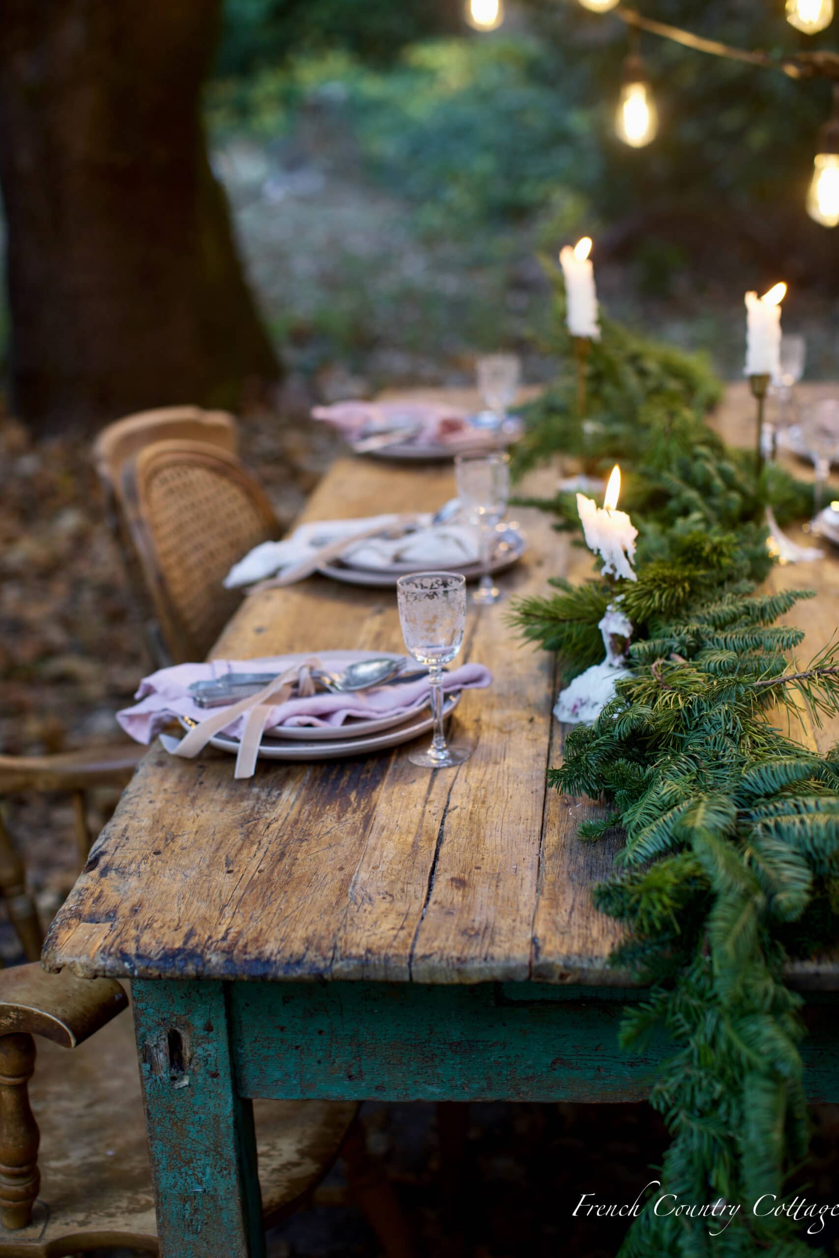 Antique Farm Table - French Country Cottage