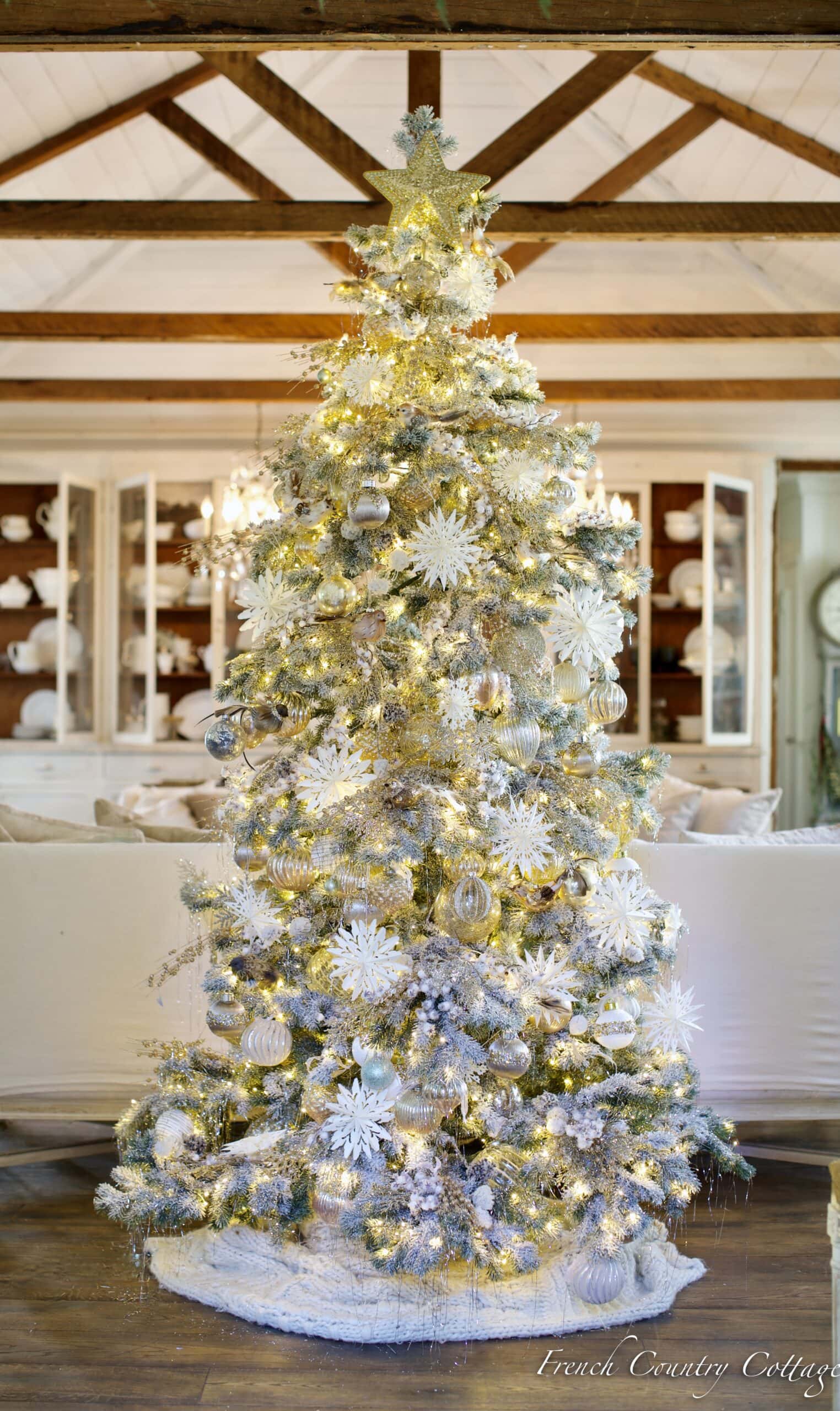 Paper Snowflake Christmas Tree - French Country Cottage