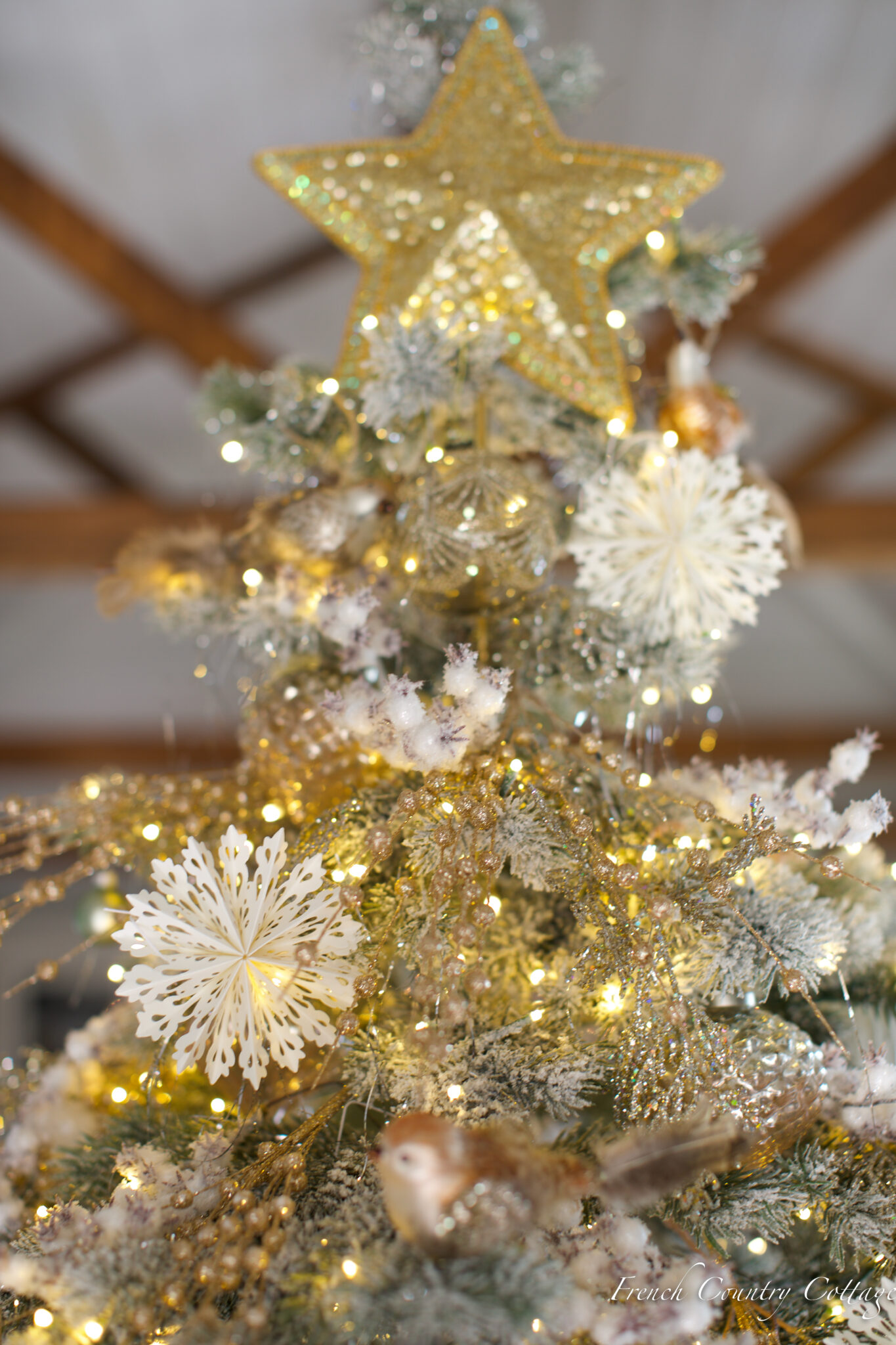 Paper Snowflake Christmas Tree - French Country Cottage