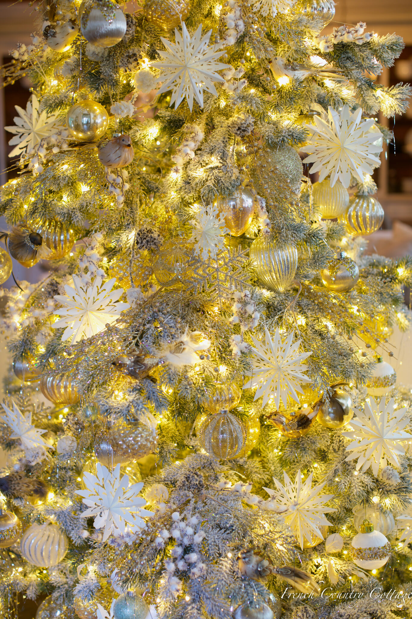 Paper Snowflake Christmas Tree - French Country Cottage