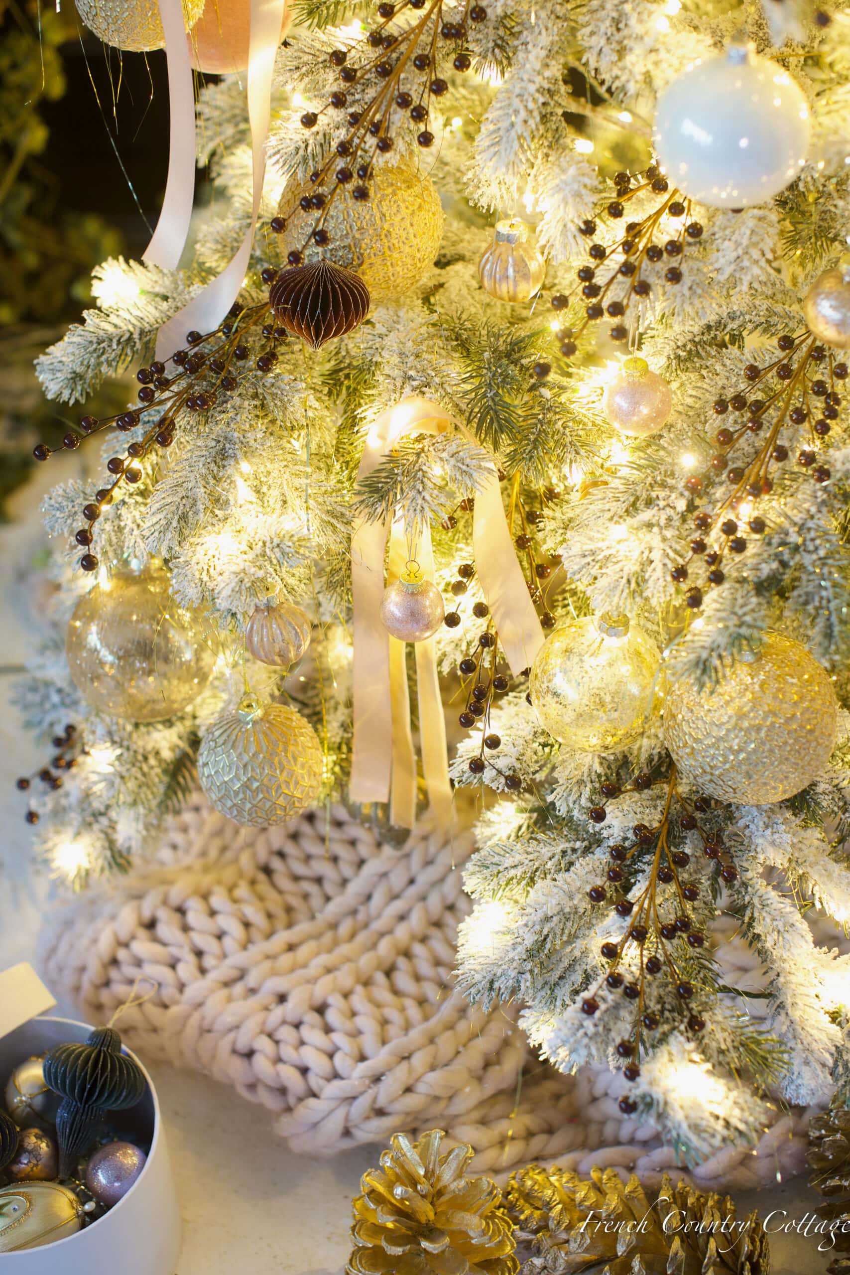 Natural Blush Christmas Tree - French Country Cottage