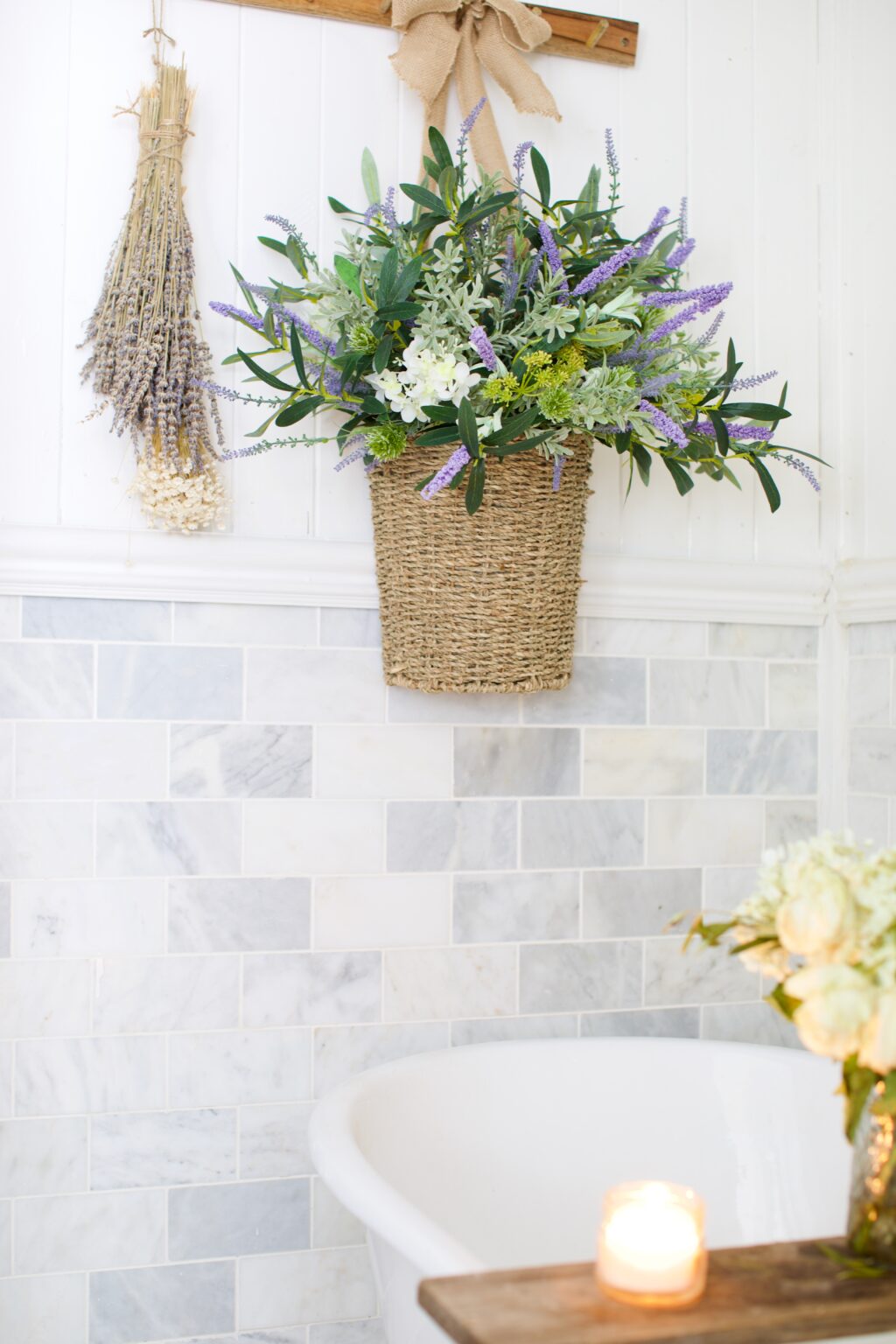 Spring Basket Decor- 5 Ways - French Country Cottage