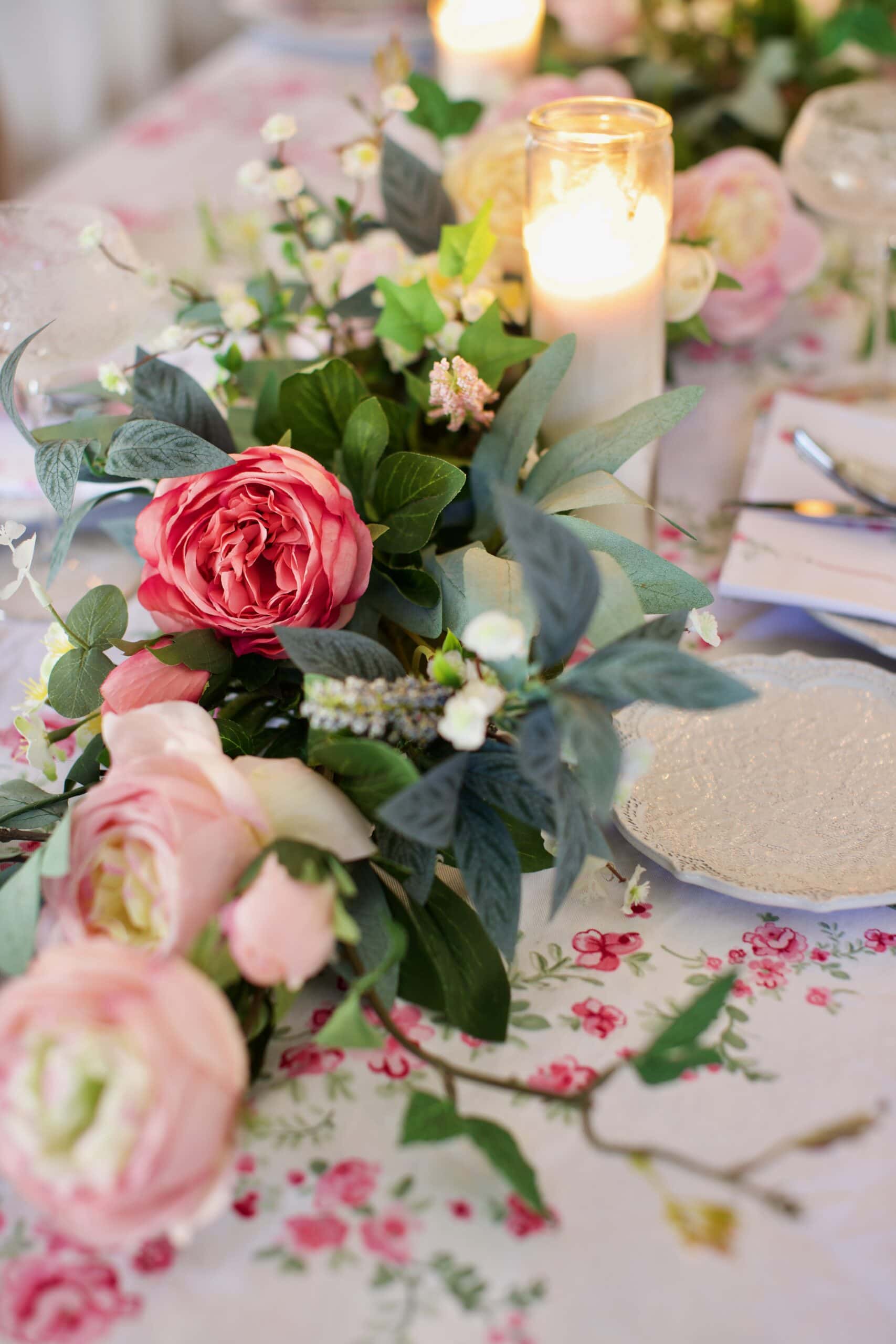 Layers of Flowers- Spring Table Setting - French Country Cottage