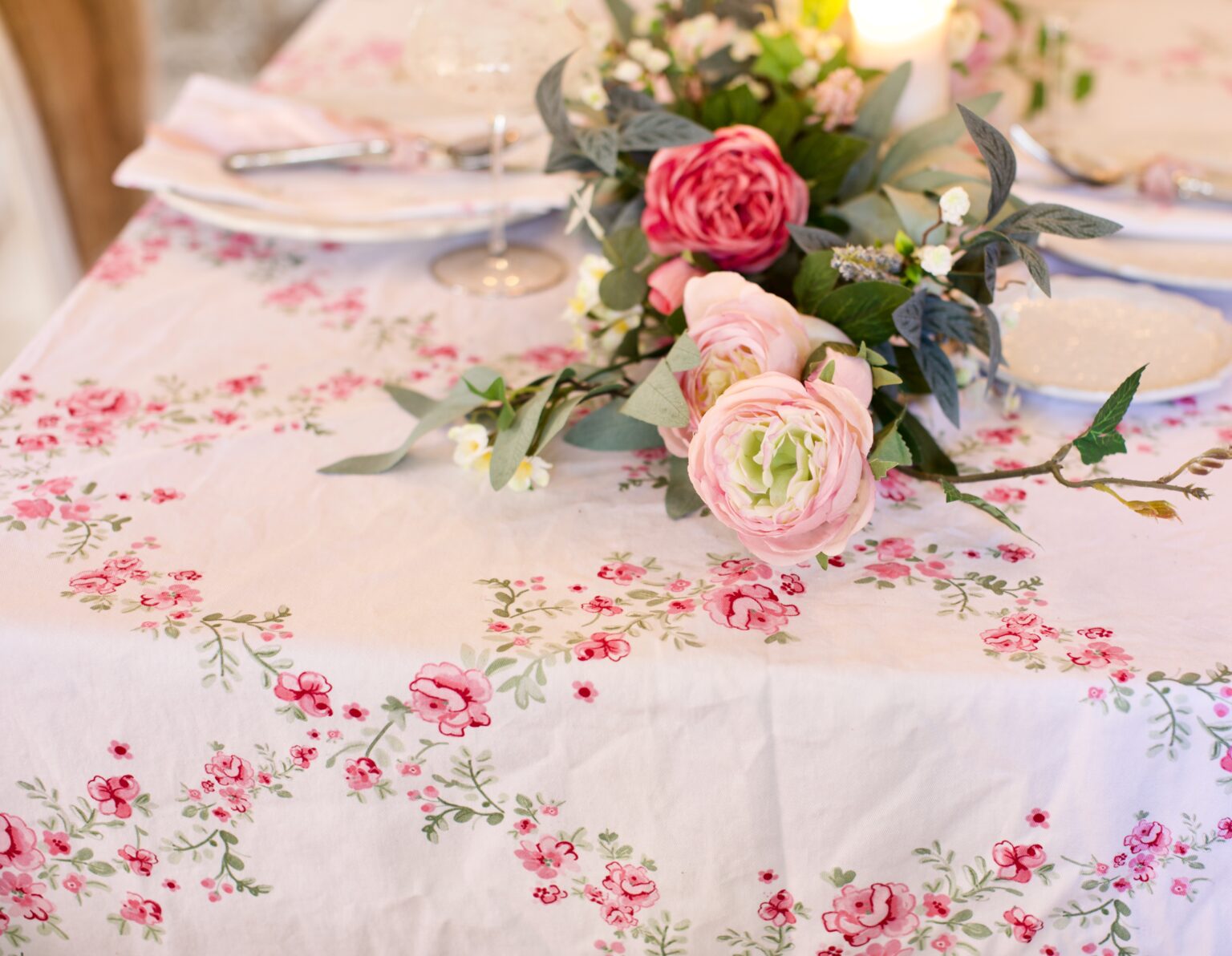 Layers of Flowers- Spring Table Setting - French Country Cottage