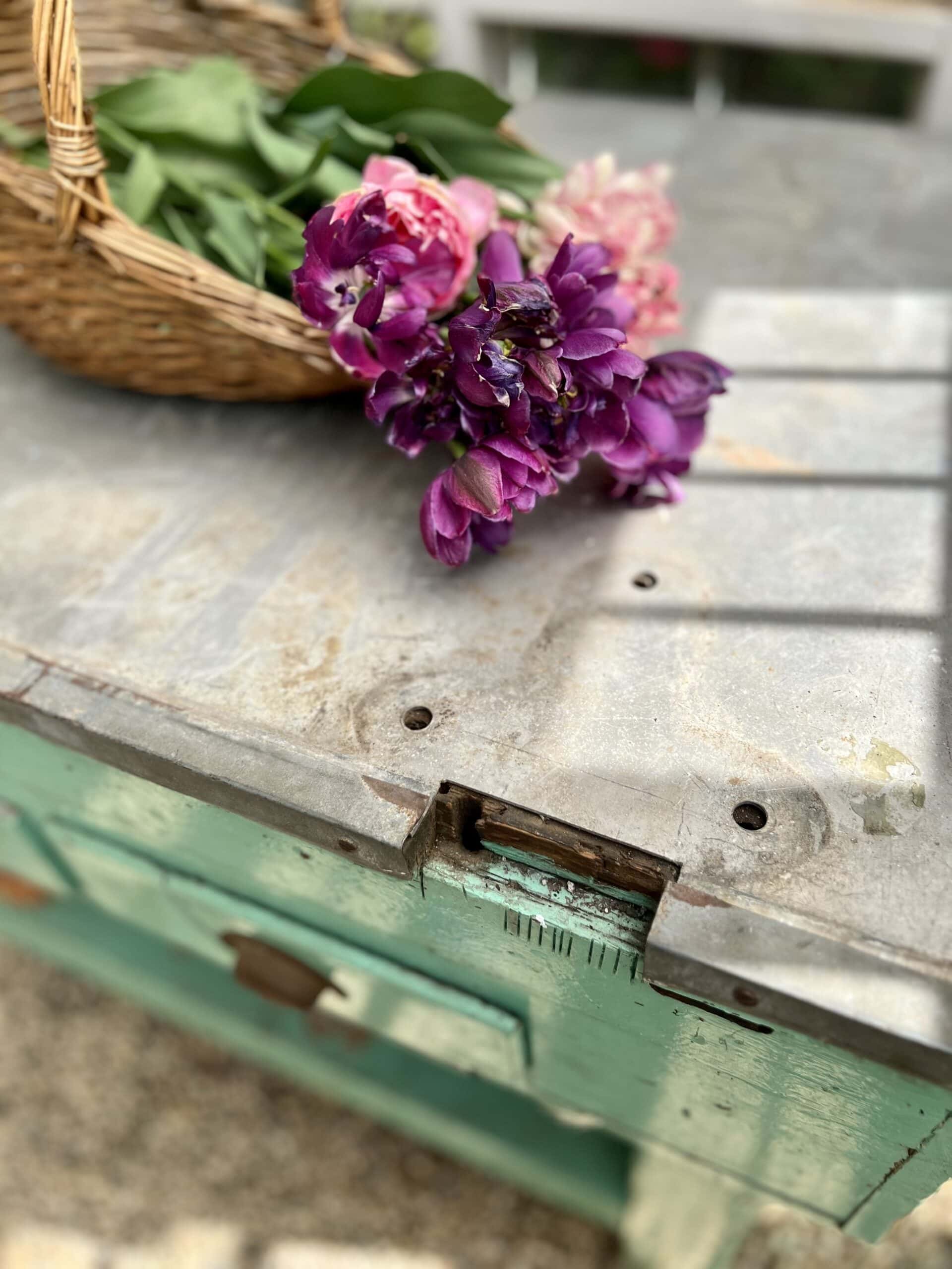 Unique & Charming Antique Work Bench Treasure - French Country Cottage
