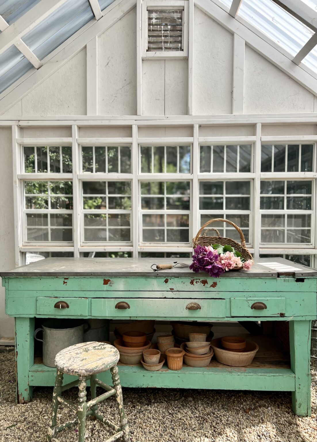 Unique & Charming Antique Work Bench Treasure - French Country Cottage
