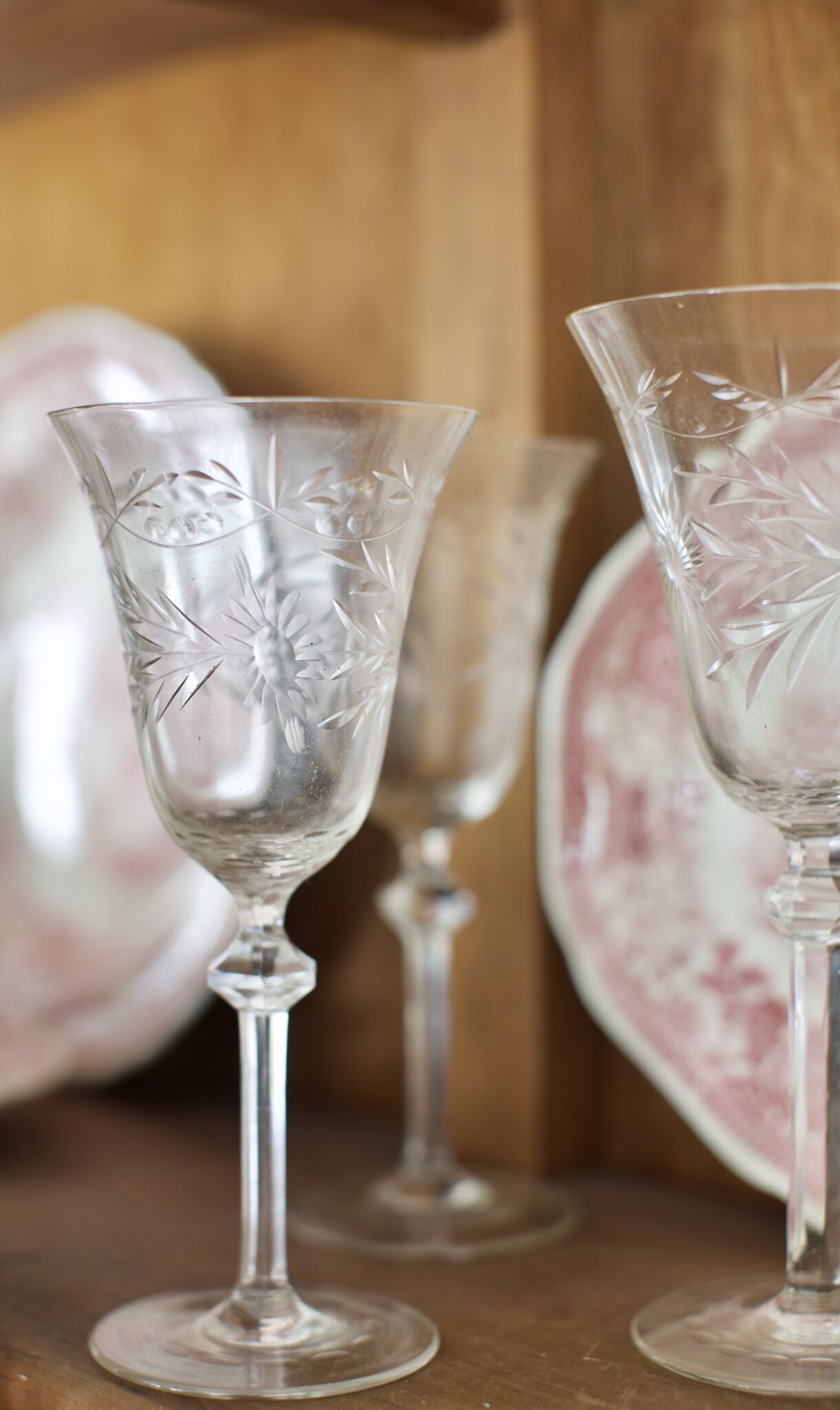 Beautiful Vintage Wine Glasses - French Country Cottage