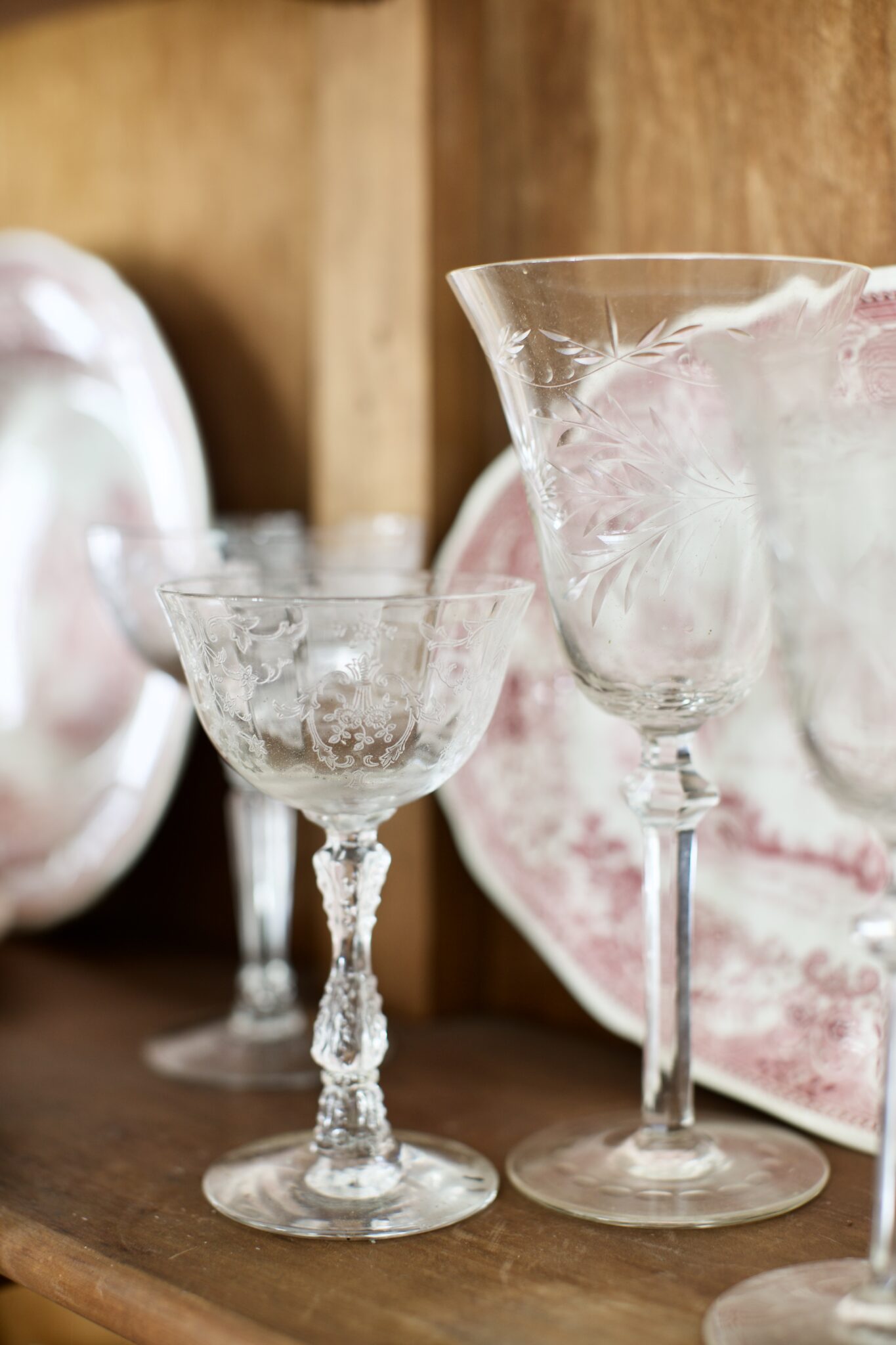 Beautiful Vintage Wine Glasses - French Country Cottage