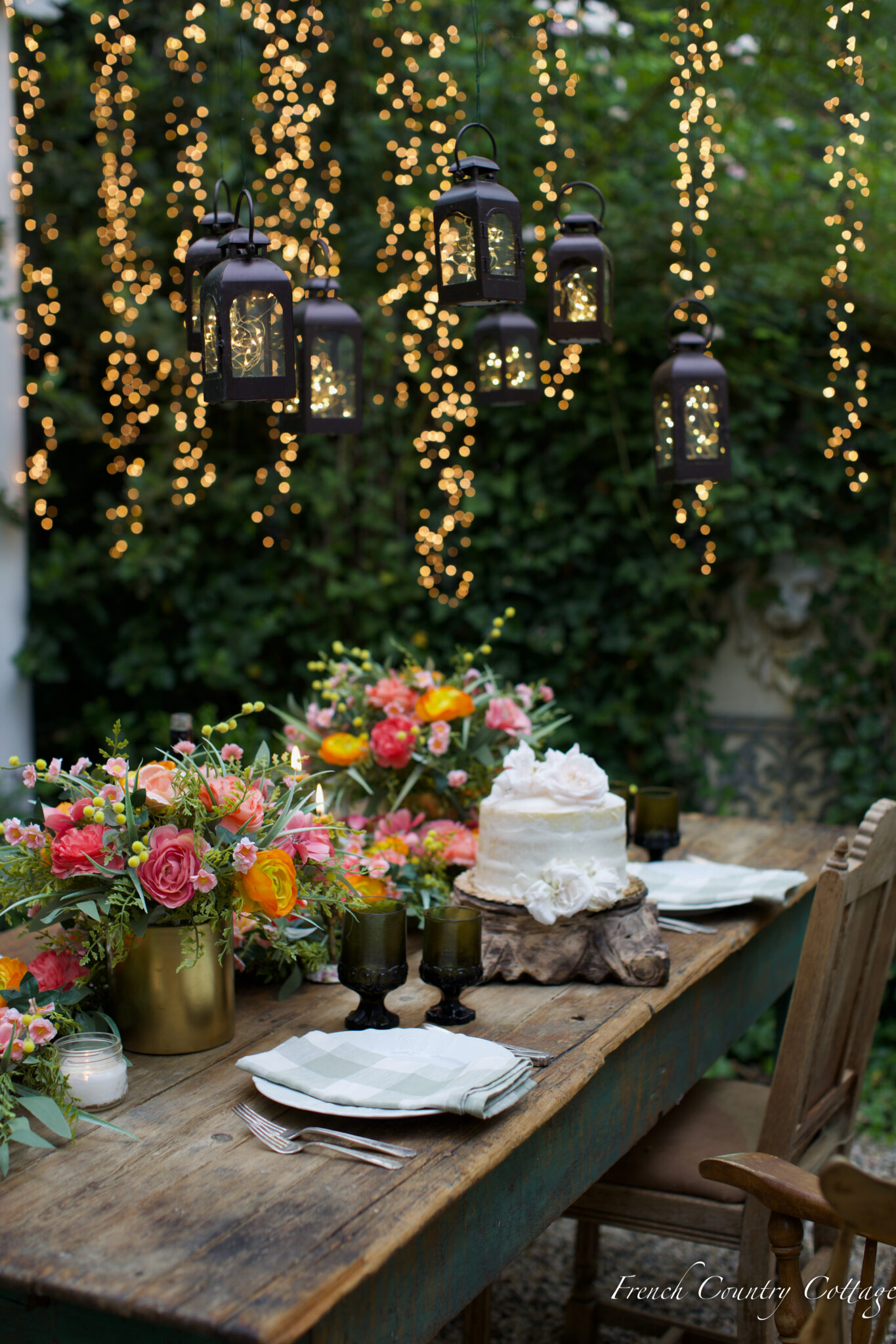 Bold Beautiful Summer Table Under the Stars - French Country Cottage