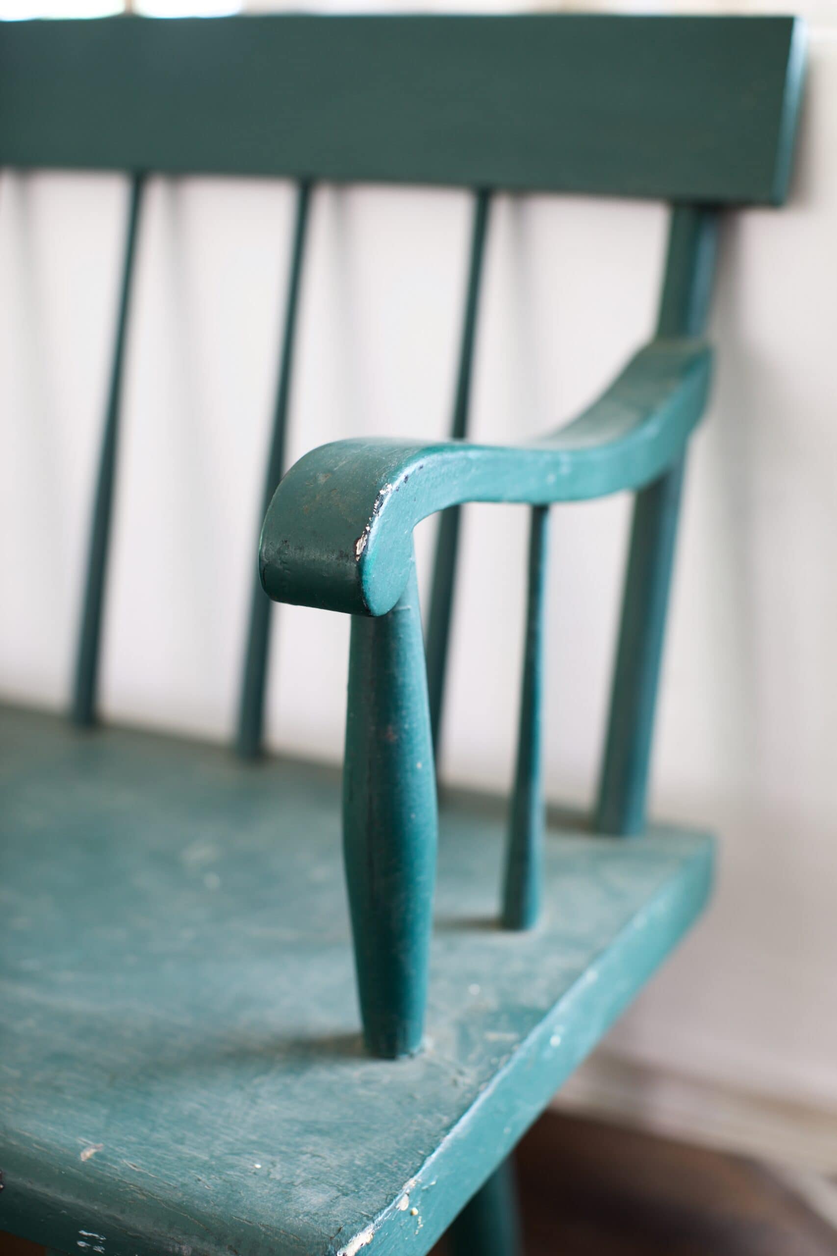 Beautiful Vintage Green Bench - French Country Cottage