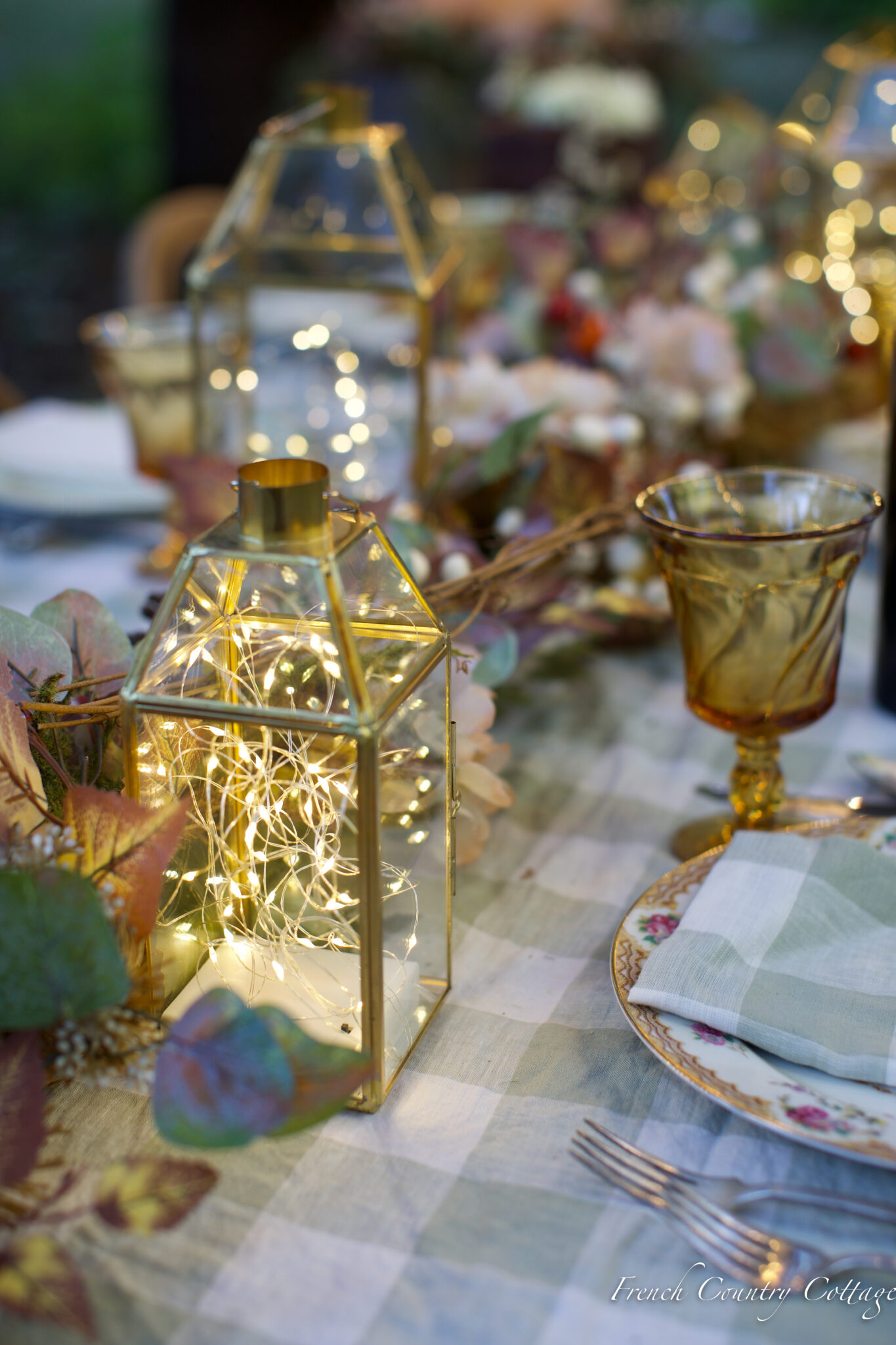 Beautiful softer side of Autumn Table Setting - French Country Cottage
