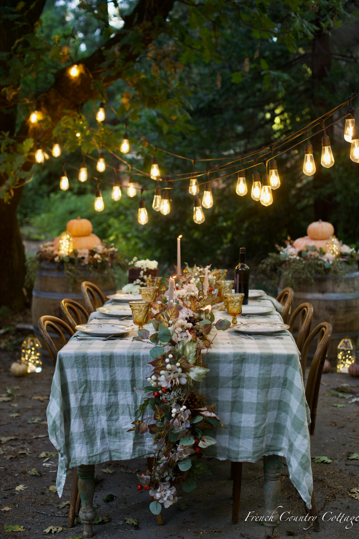 Beautiful softer side of Autumn Table Setting - French Country Cottage