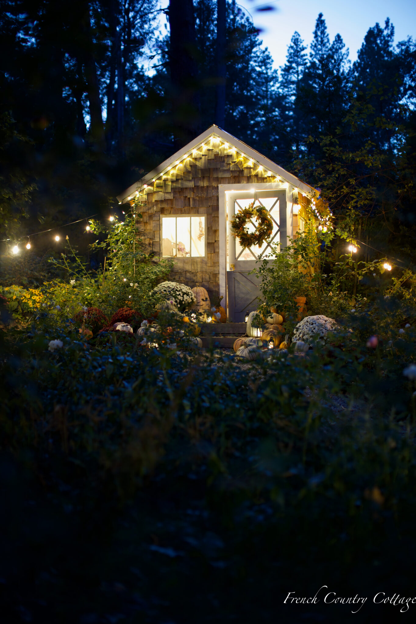 Beautiful Simple Autumn Potting Shed Decor - French Country Cottage
