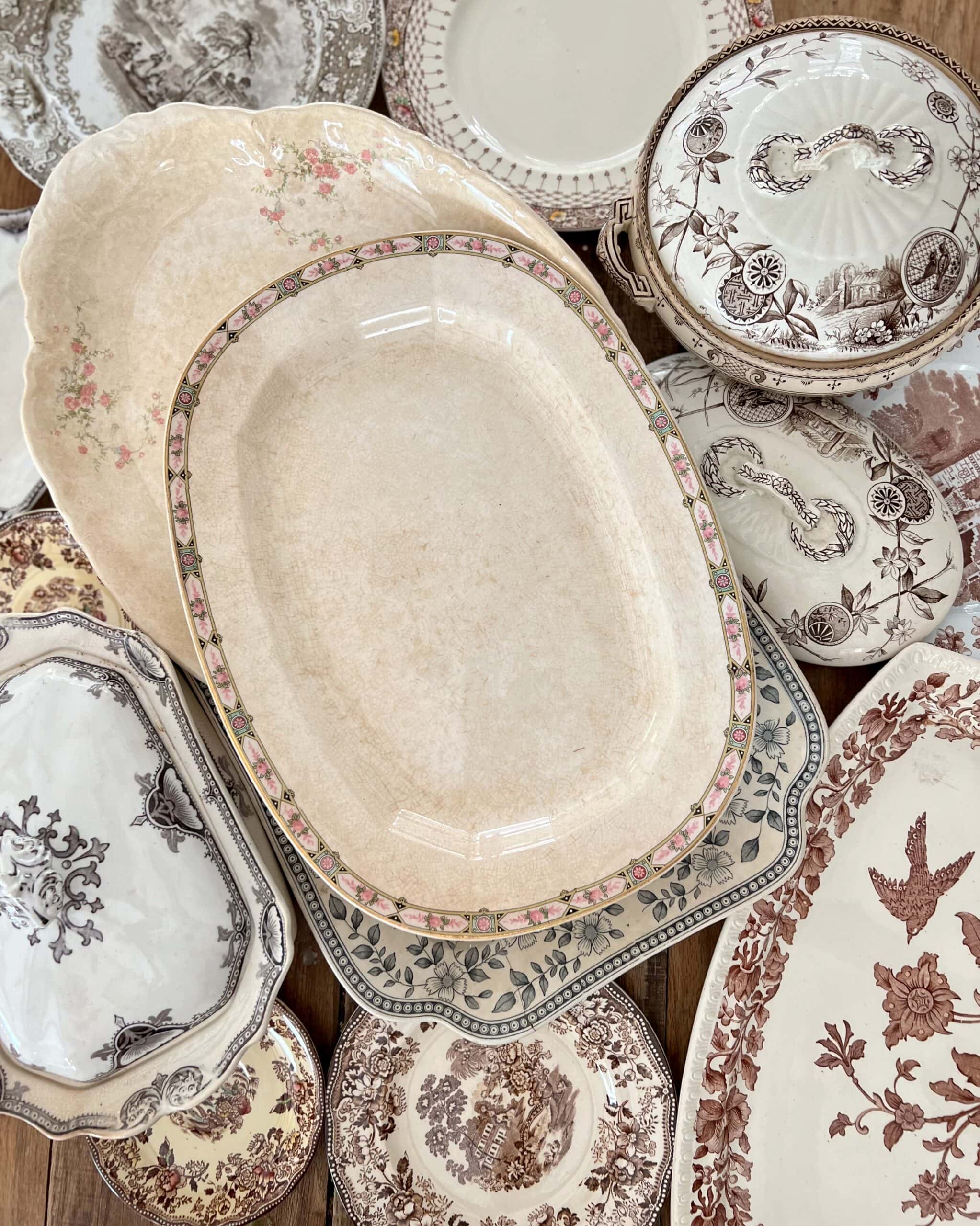 Shades of Beautiful Vintage Ironstone - French Country Cottage