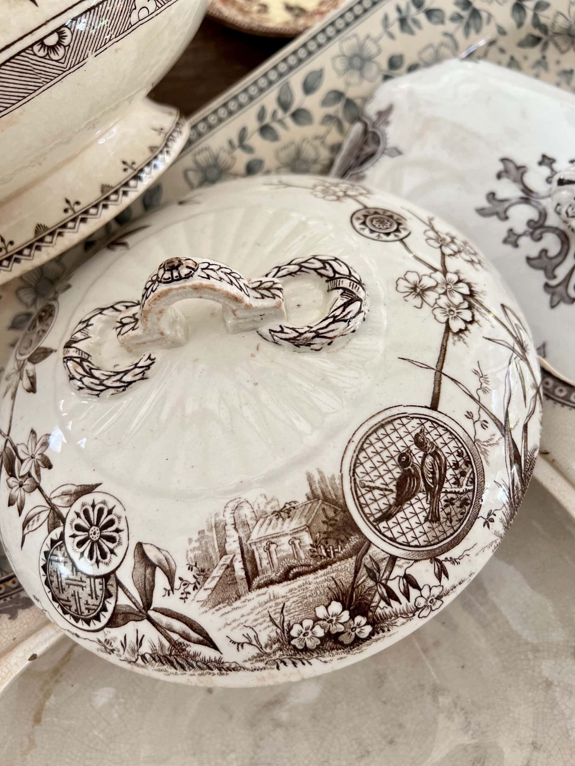 Shades of Beautiful Vintage Ironstone - French Country Cottage
