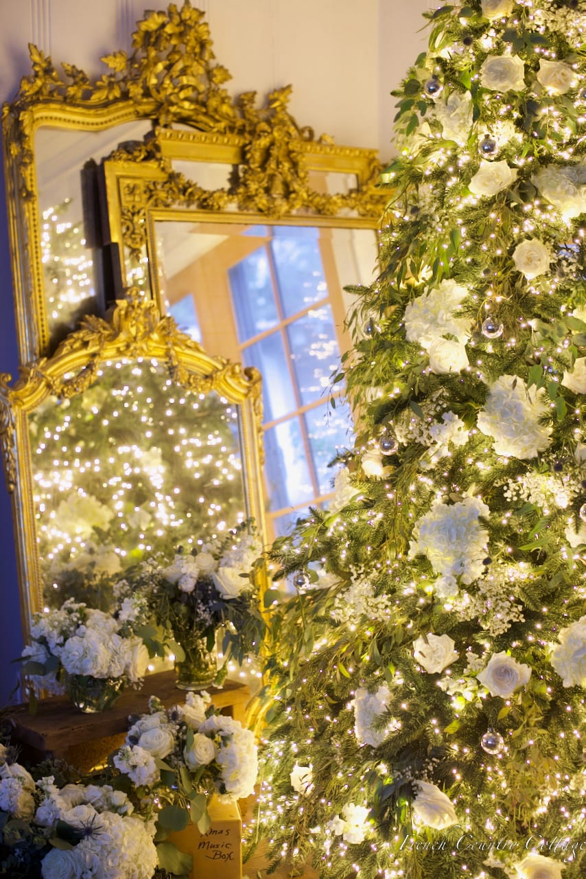 How to Decorate a Flower filled Christmas Tree - French Country Cottage