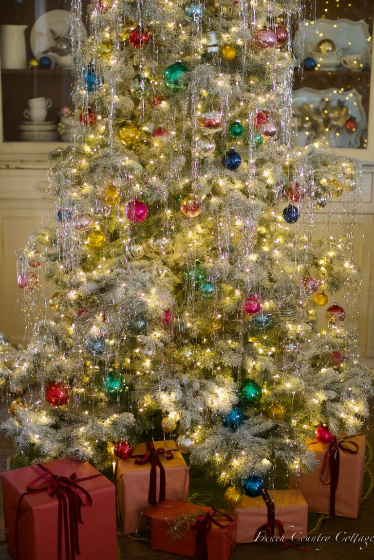 Beautiful Vintage Tinsel Christmas Tree - French Country Cottage