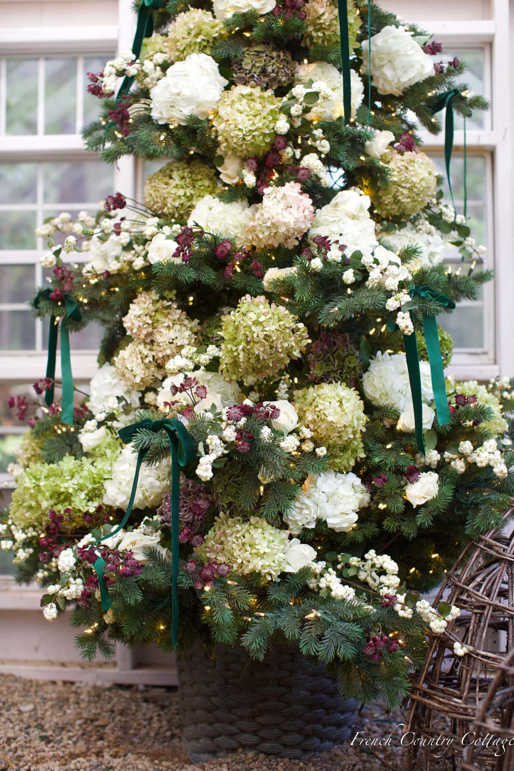 Beautiful Floral Christmas Tree - French Country Cottage