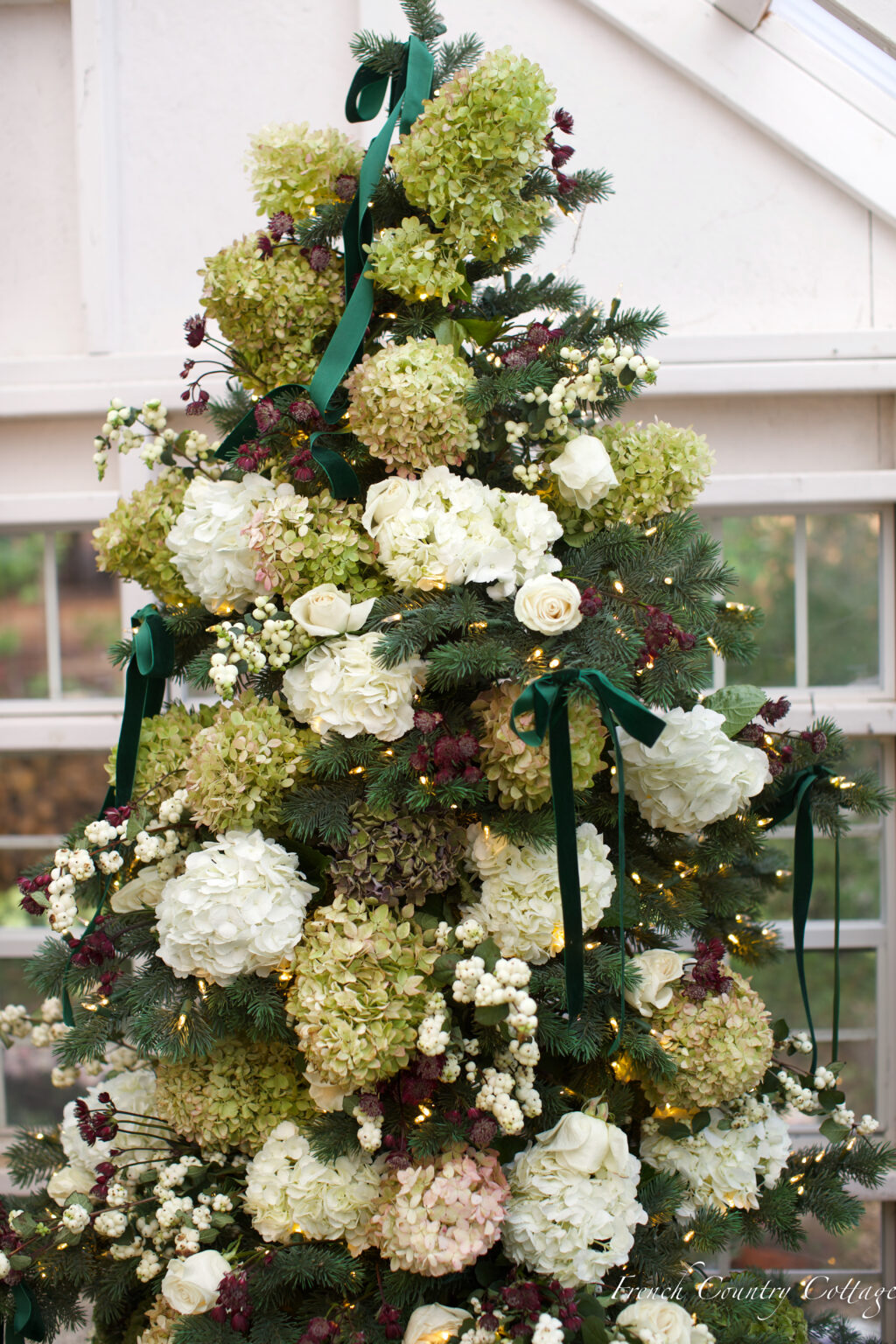 Beautiful Floral Christmas Tree - French Country Cottage