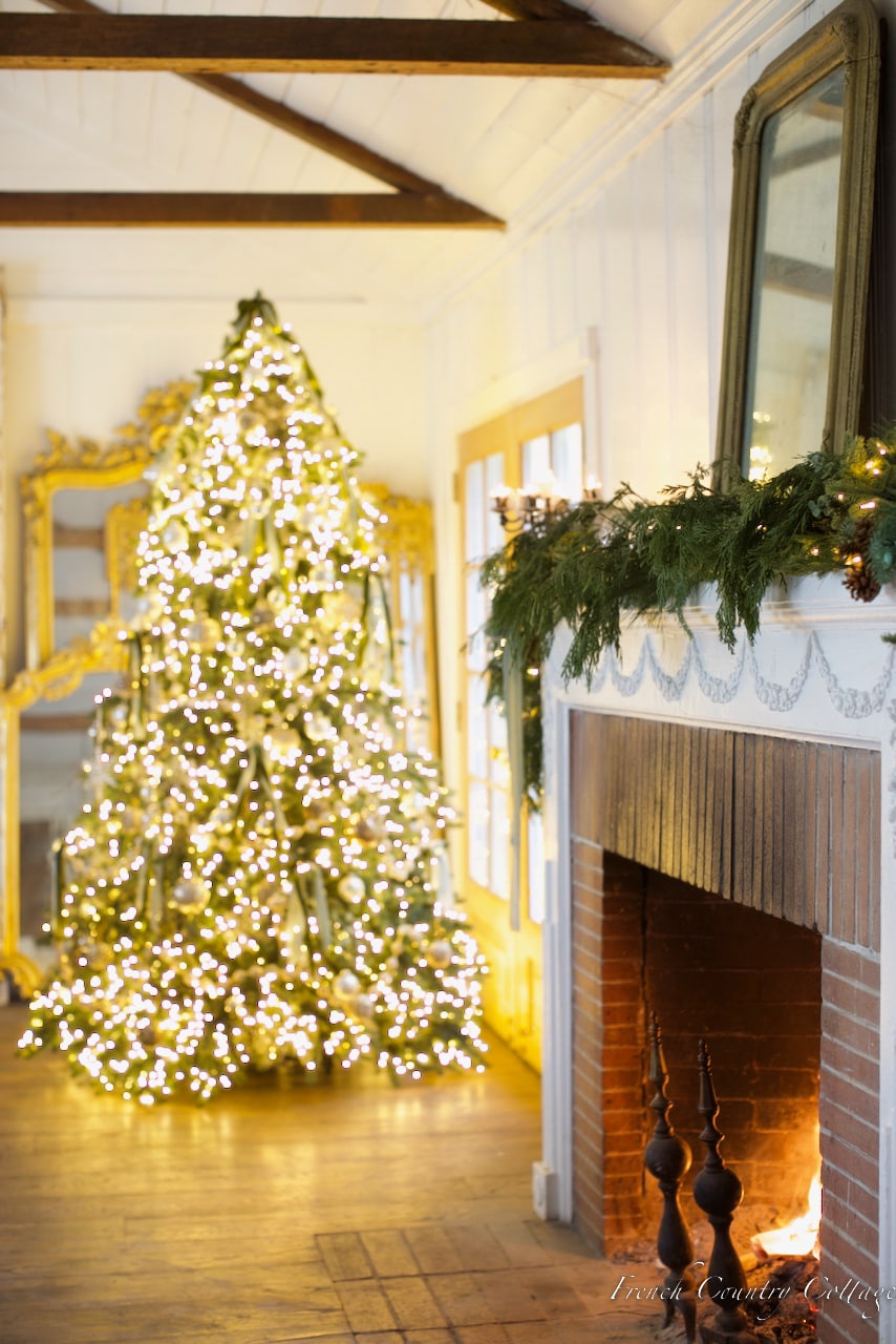 Beautiful Golden Glow Christmas Tree - French Country Cottage