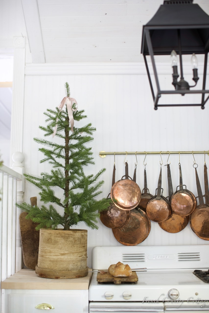 How to decorate with small Christmas trees - French Country Cottage