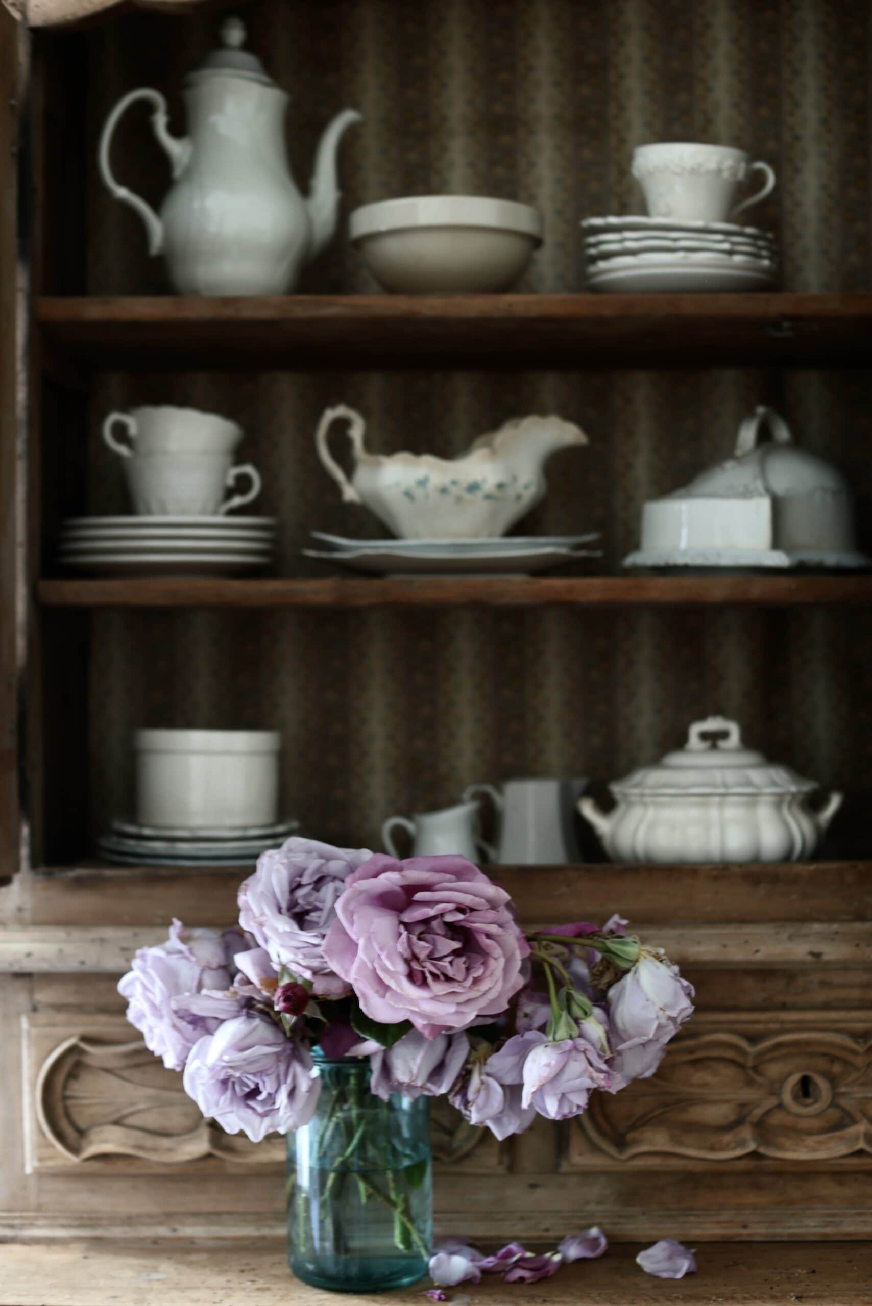 Makeover with Beautiful Vintage Wallpaper - French Country Cottage