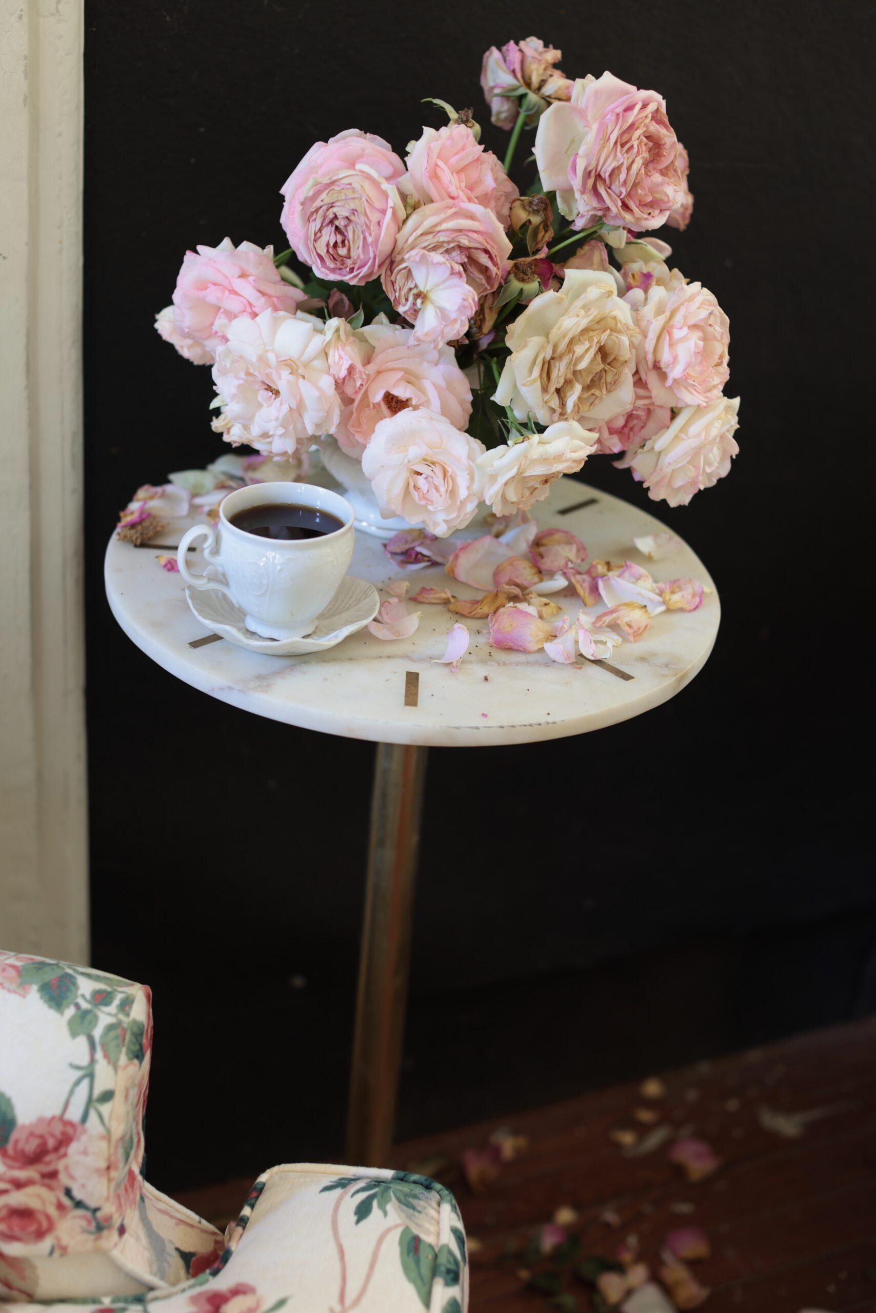 Beautiful Vintage English Cottage Floral Chairs - French Country Cottage