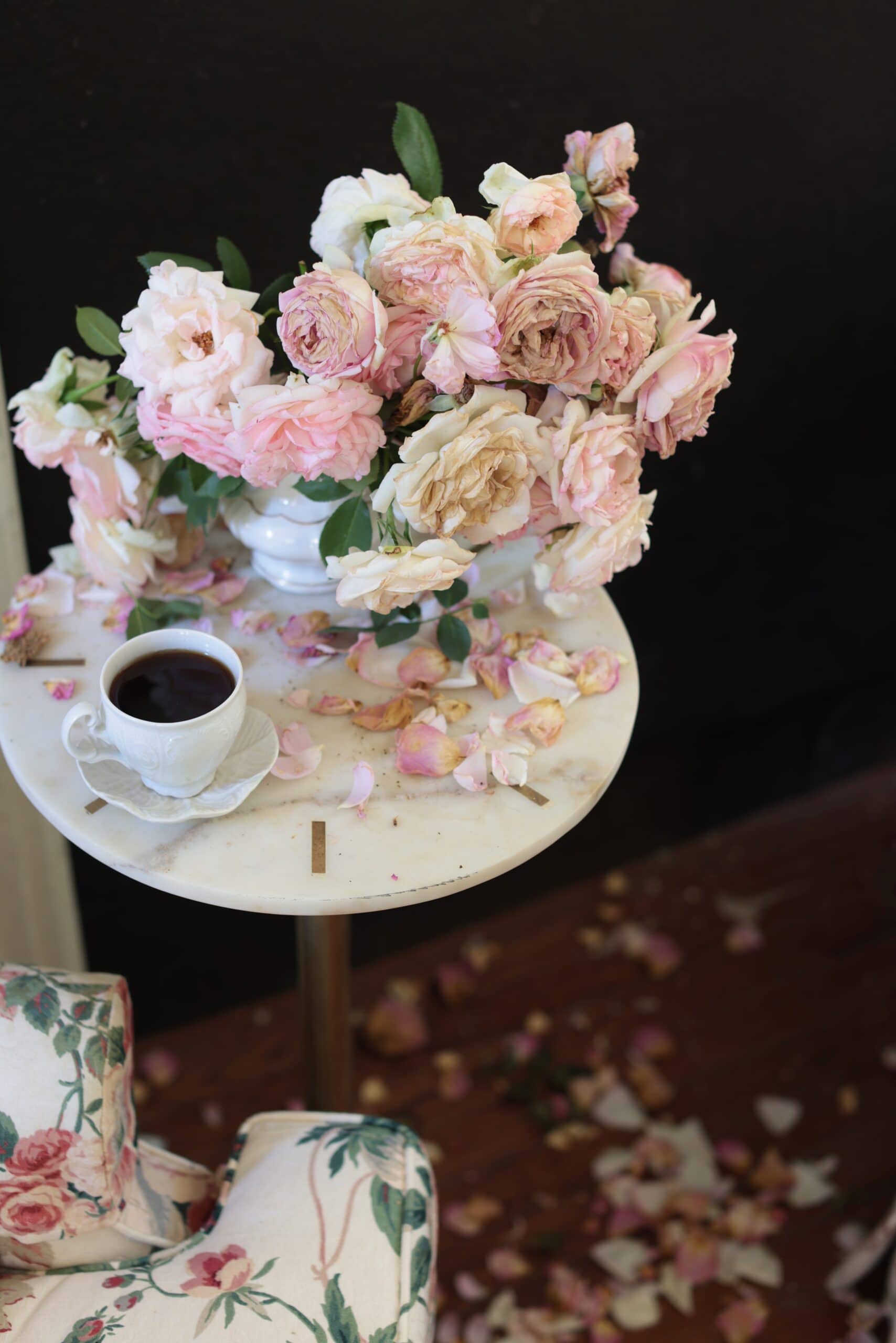 Beautiful Vintage English Cottage Floral Chairs - French Country Cottage