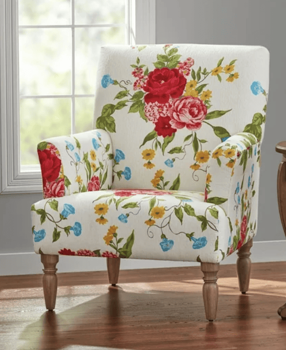 Beautiful Vintage English Cottage Floral Chairs - French Country Cottage