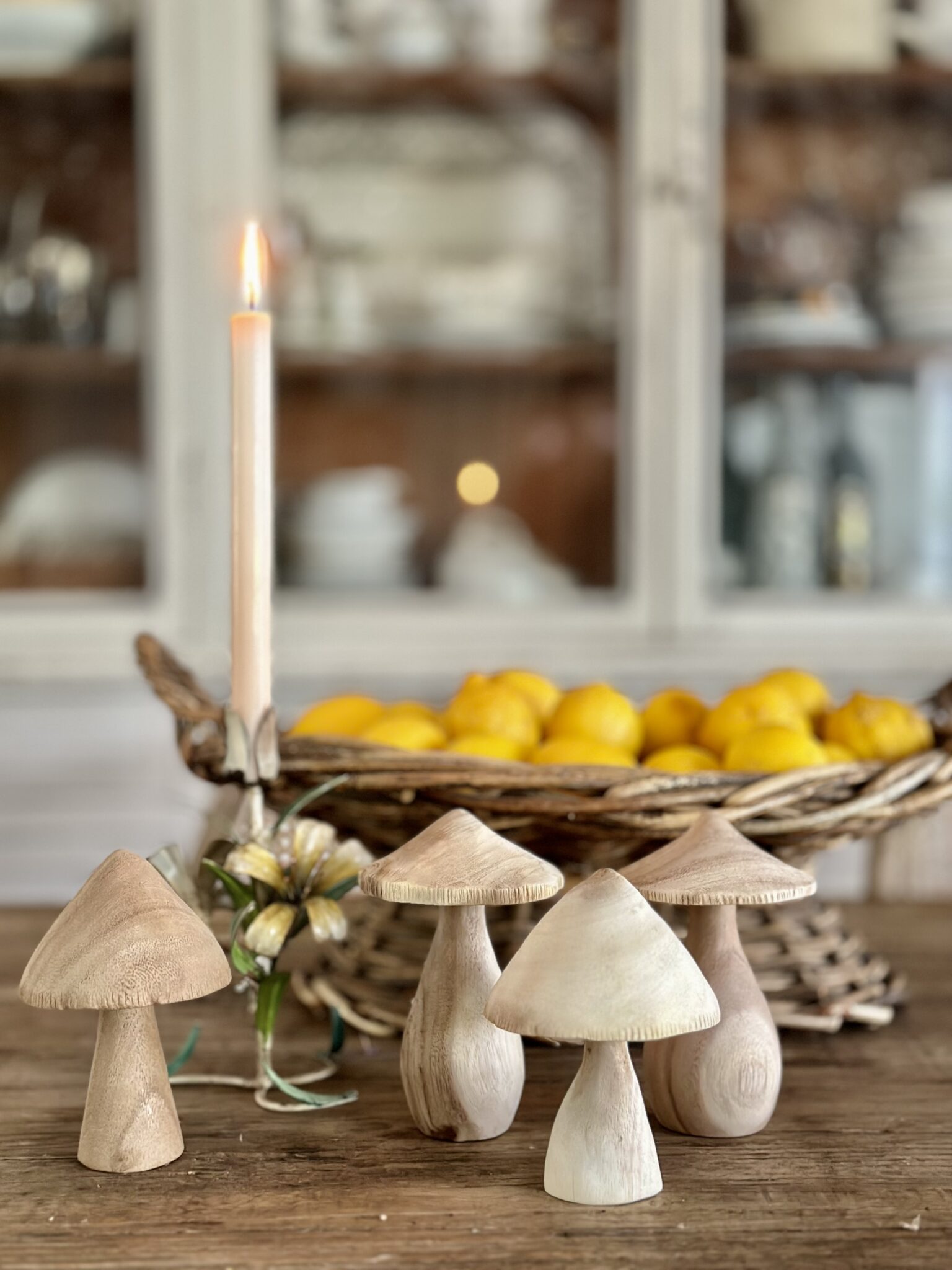 Wood Mushrooms for beautiful autumn Decor - French Country Cottage
